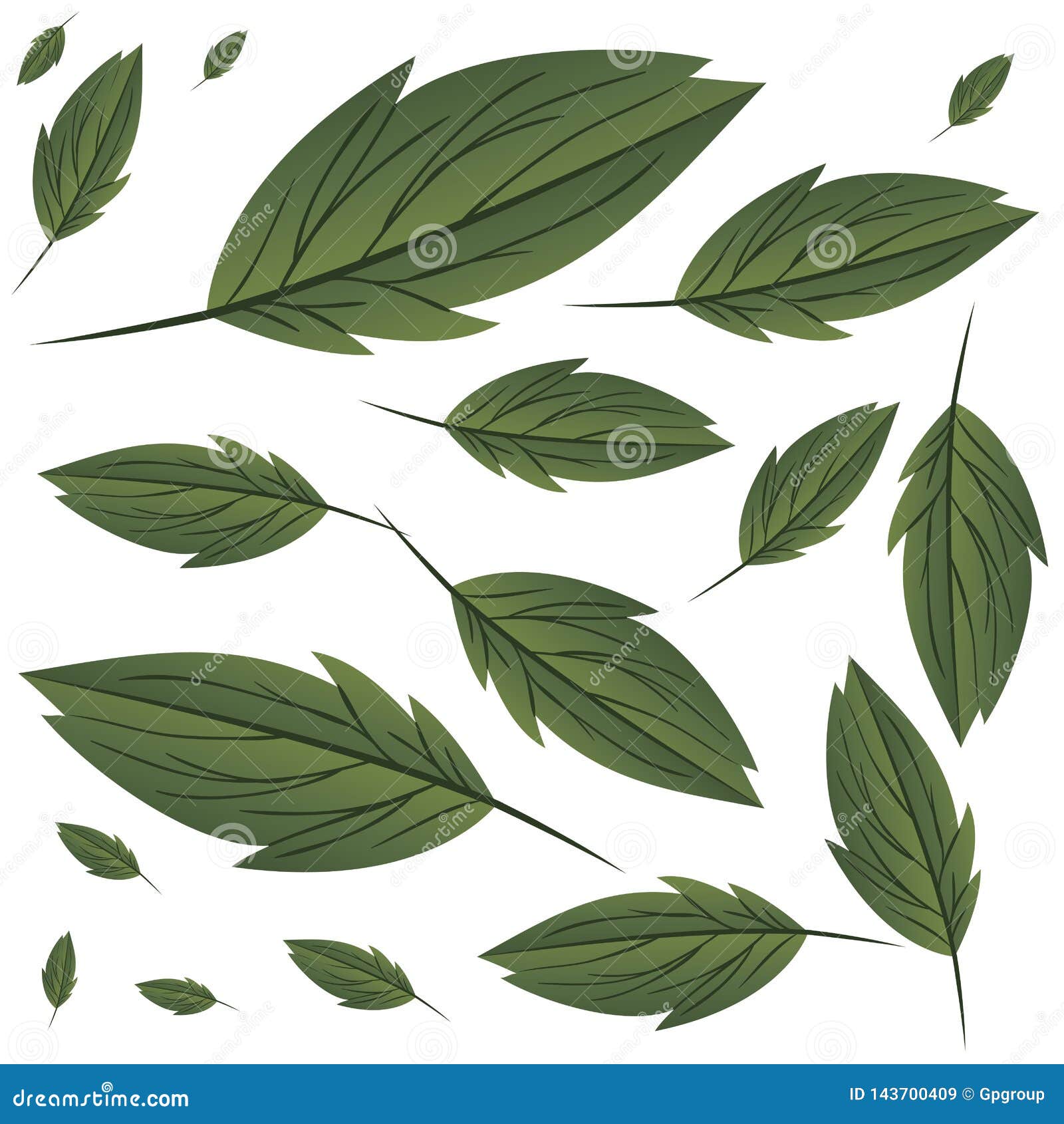 Pattern of Branch and Leaf Icon Stock Vector - Illustration of drawn ...