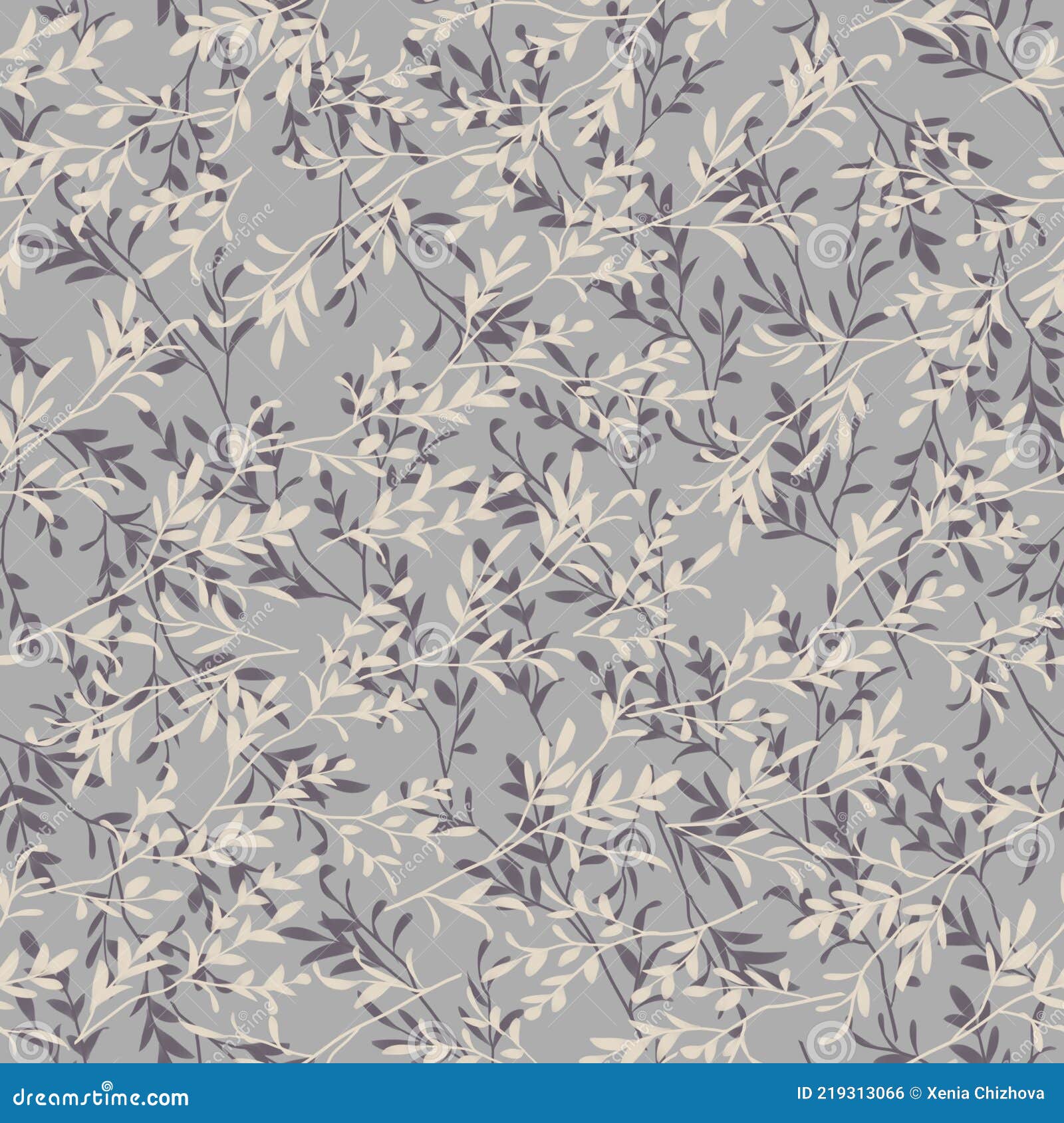 Pattern is Branches with Leaves Stock Illustration - Illustration of ...