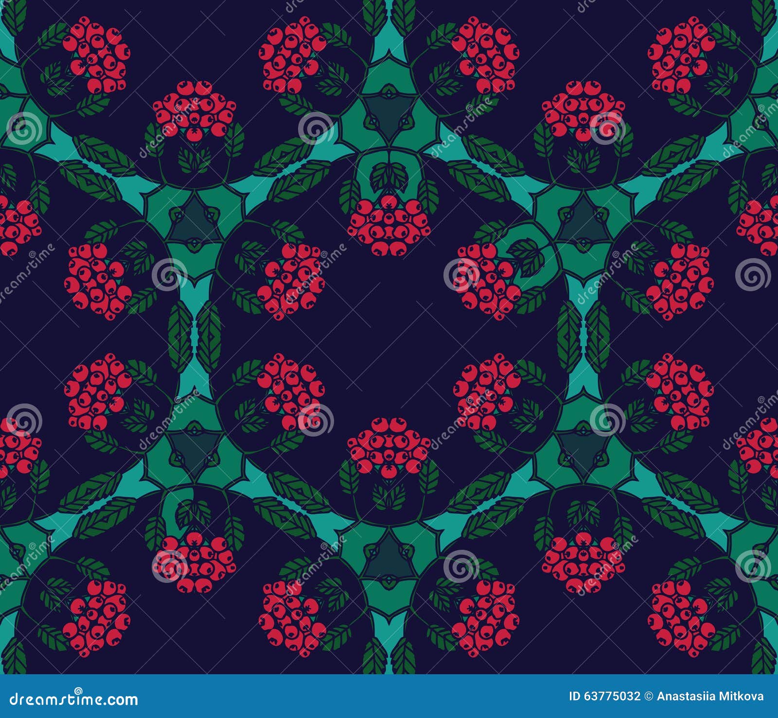 The Pattern of the Branches of Mountain Ash Stock Vector - Illustration ...