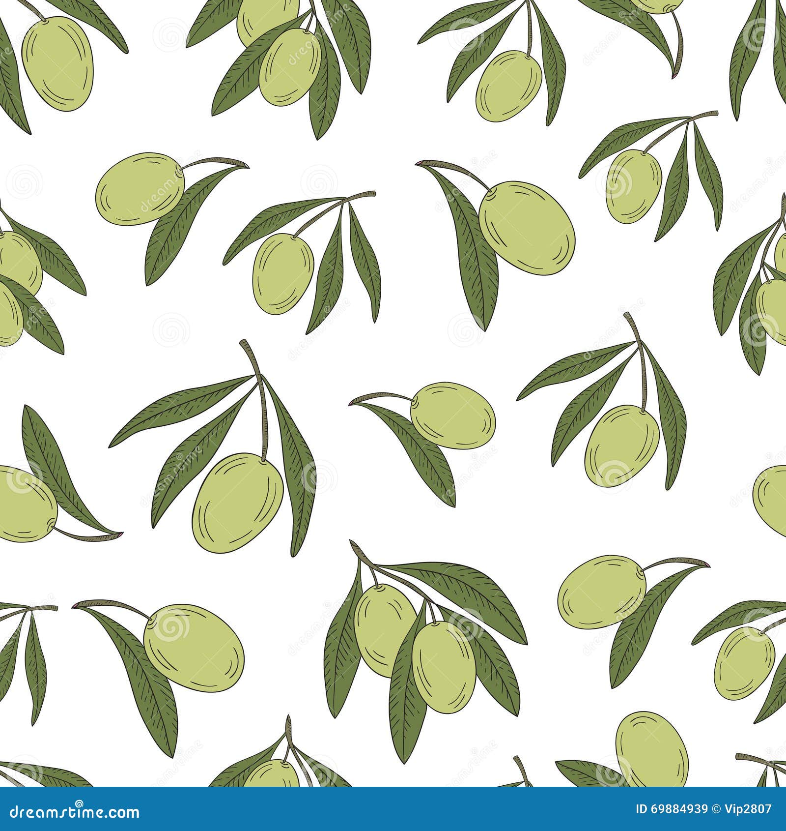 Pattern with Branches of the Olive Tree. Stock Vector - Illustration of ...