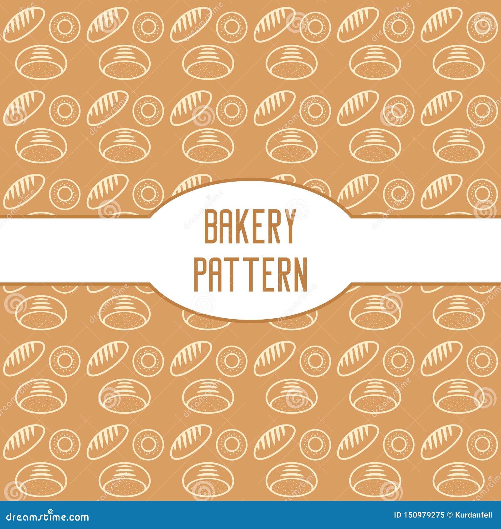 Vector Seamless Pattern of Bread and Bakery Products. Baked Goods ...