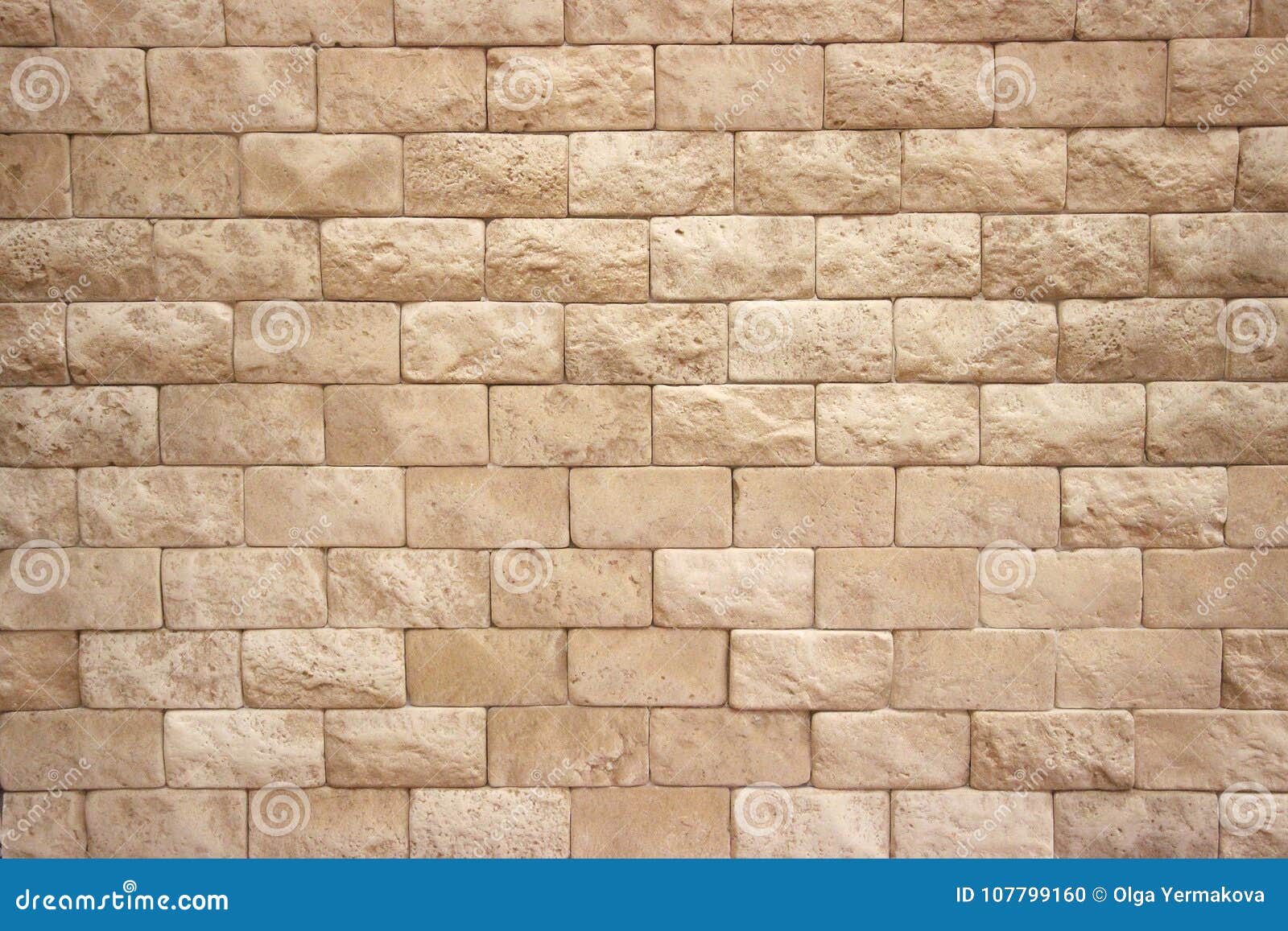 The Pattern is a Brick Wall of Beige Color. Stock Photo - Image of ...