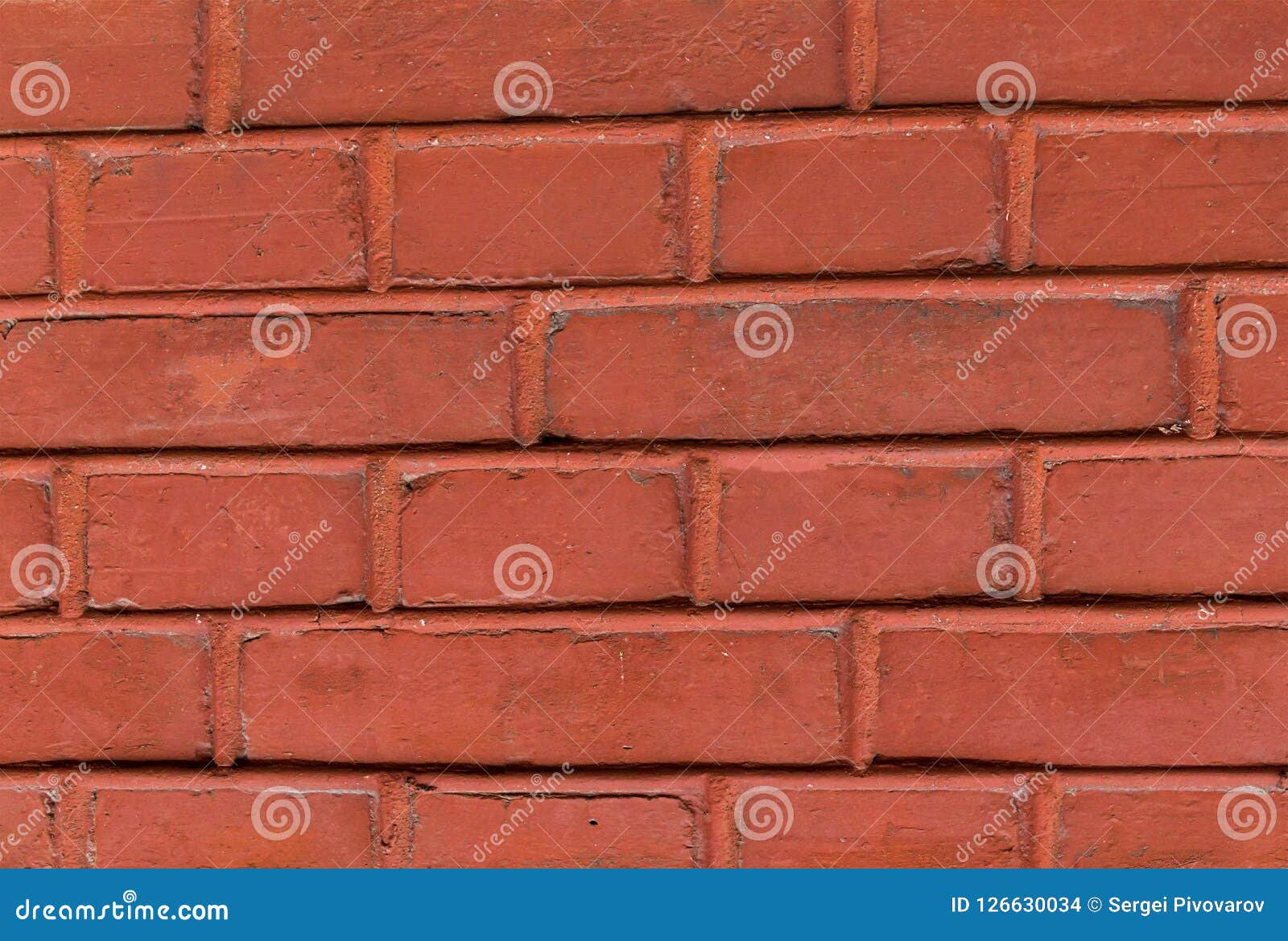 Pattern Brick Wall Rectangular Stone Painted Red Terracotta Color ...
