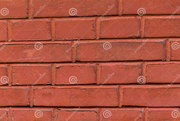 Pattern Brick Wall Rectangular Stone Painted Red Terracotta Color ...