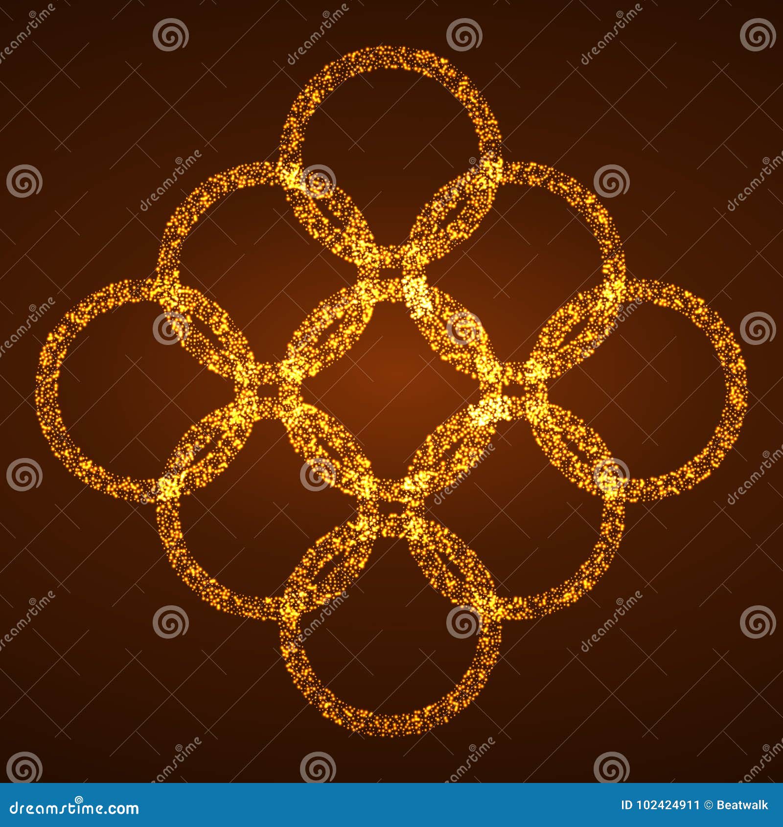 Pattern of Bright Circles Burning Particles Stock Vector - Illustration ...