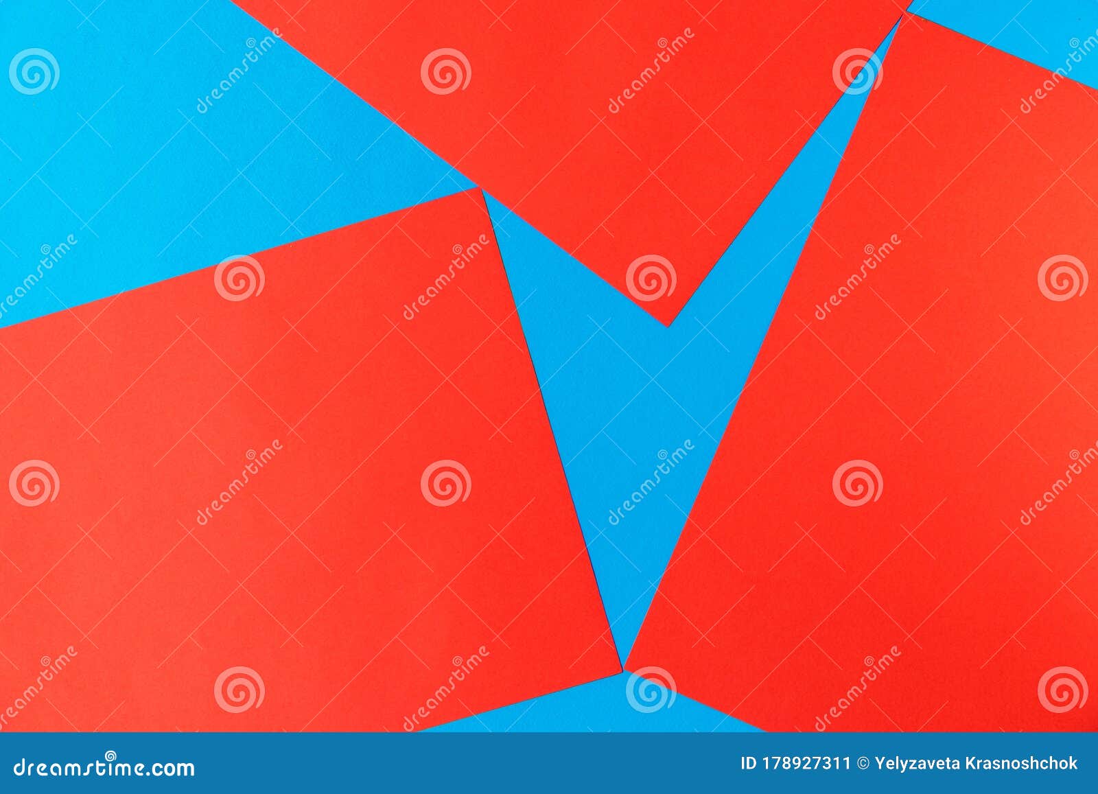 A Pattern of Bright Red and Blue Pieces of Paper, with Clear Angles and ...