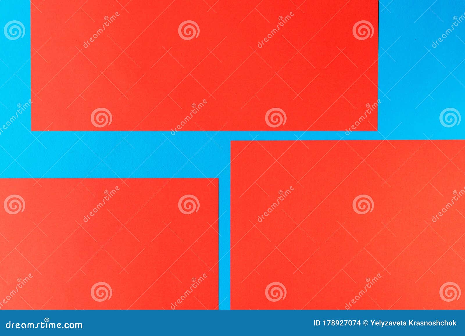 Pattern of Bright Red and Blue Pieces of Paper, with Clear Angles and ...
