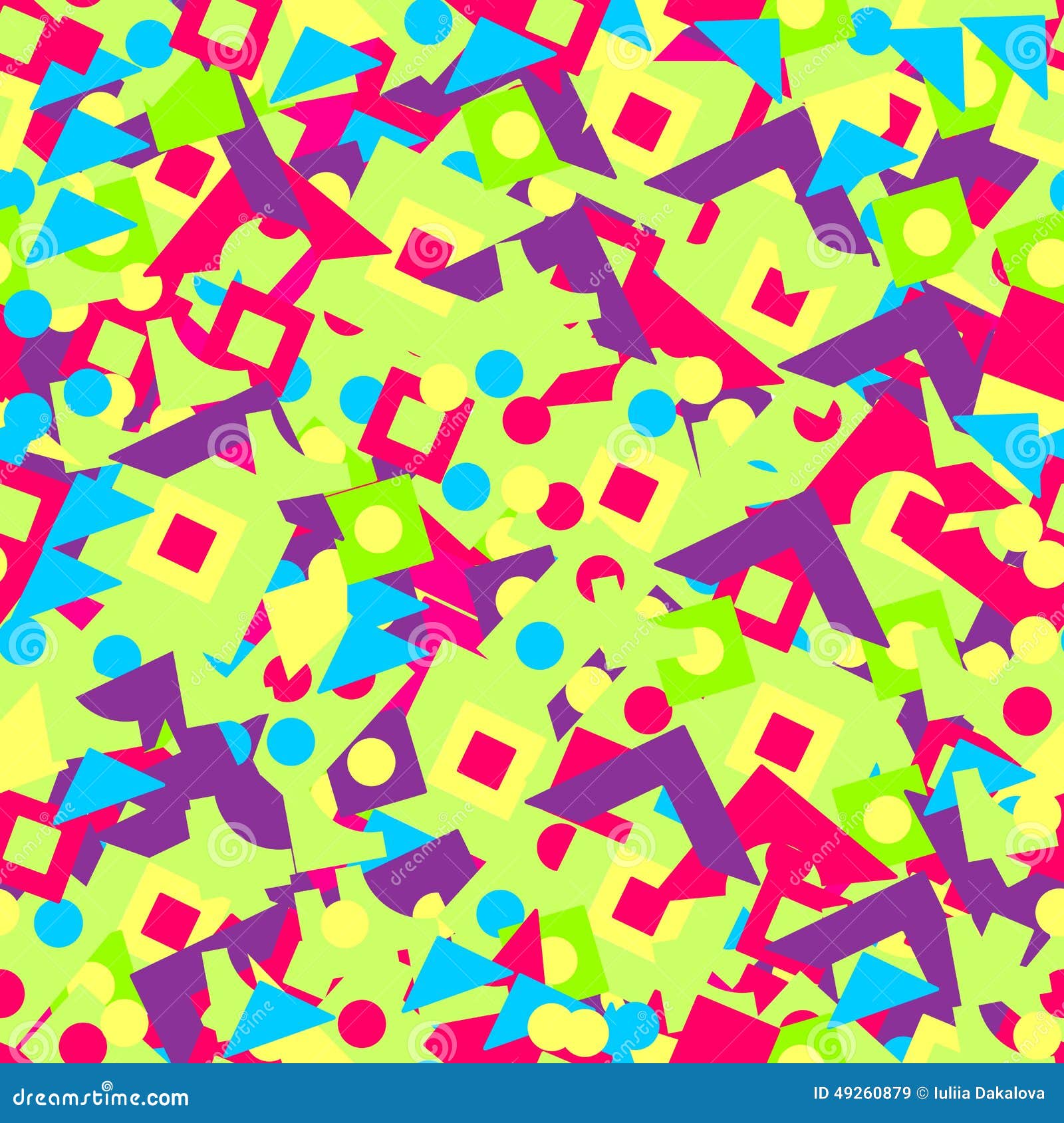 Pattern of Brightly Geometric Shapes Stock Illustration - Illustration ...