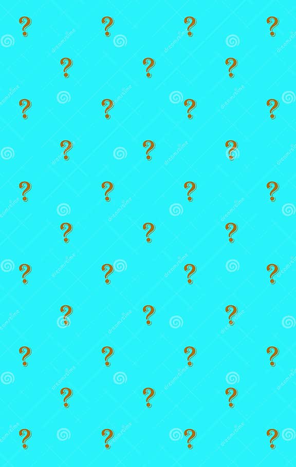 Pattern of Bronze Question Marks on Blue Background Stock Illustration ...