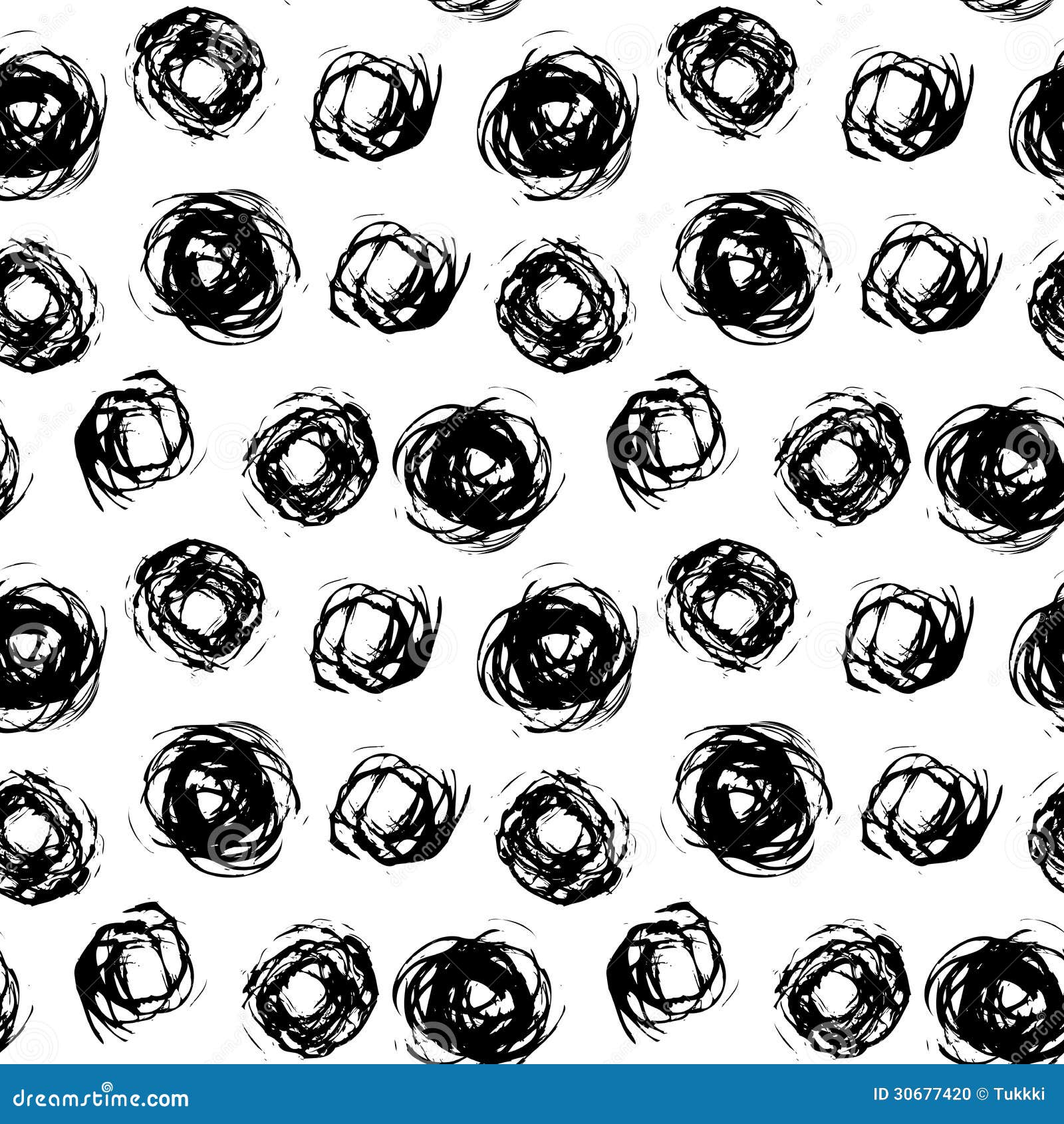 Pattern with Brushed Circles Stock Vector - Illustration of ethnic ...