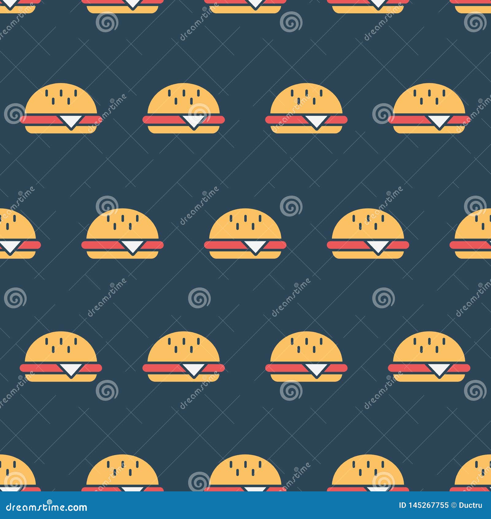 Simple Vector Illustration with Ability To Change. Pattern with Burgers ...