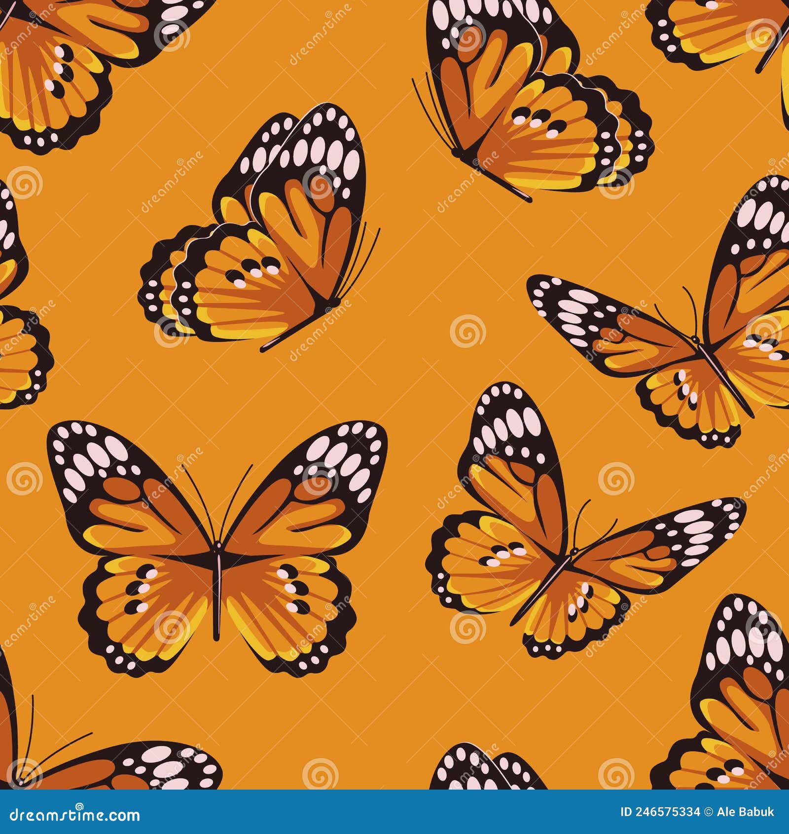 A Pattern of Butterflies from Different Angles Stock Vector ...
