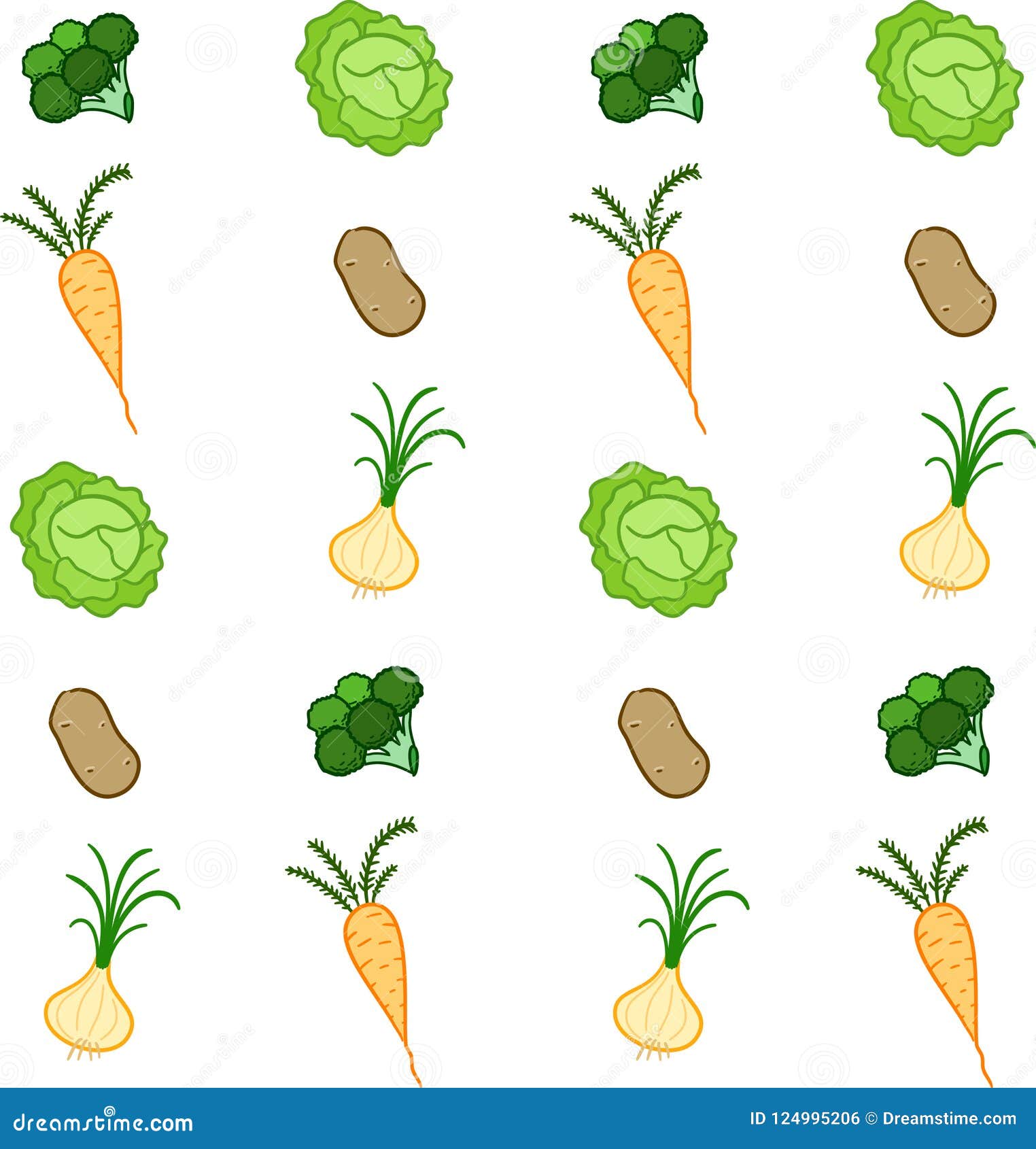 Pattern of Vegetables on a White Background Stock Illustration ...