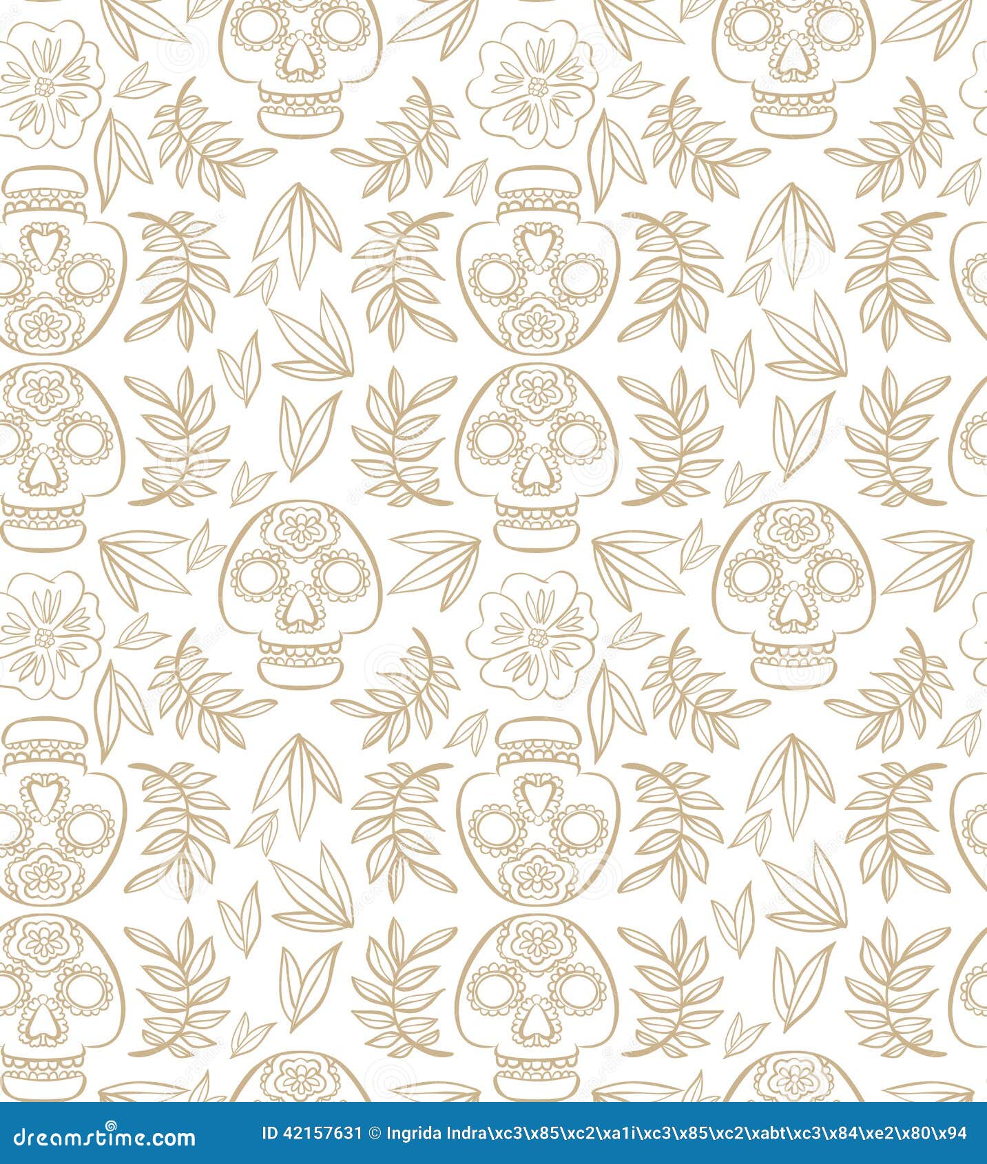 Pattern with Calavera Skulls Stock Vector - Illustration of mexican ...