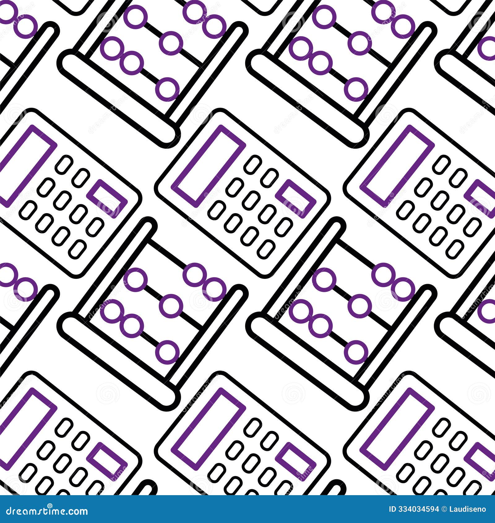Pattern With Calculators And Abacus On White Background Vector ...