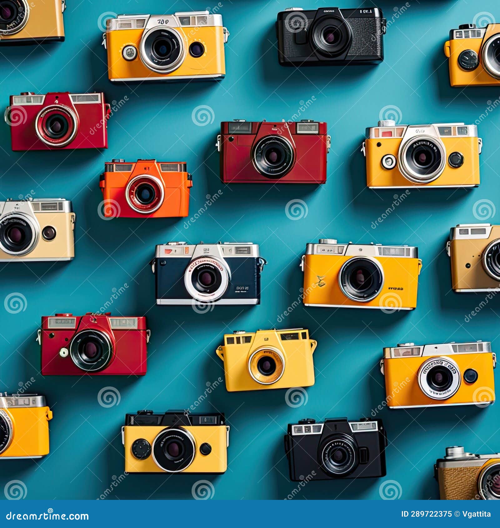 Pattern with camera in 3d stock image. Image of minimal - 289722375