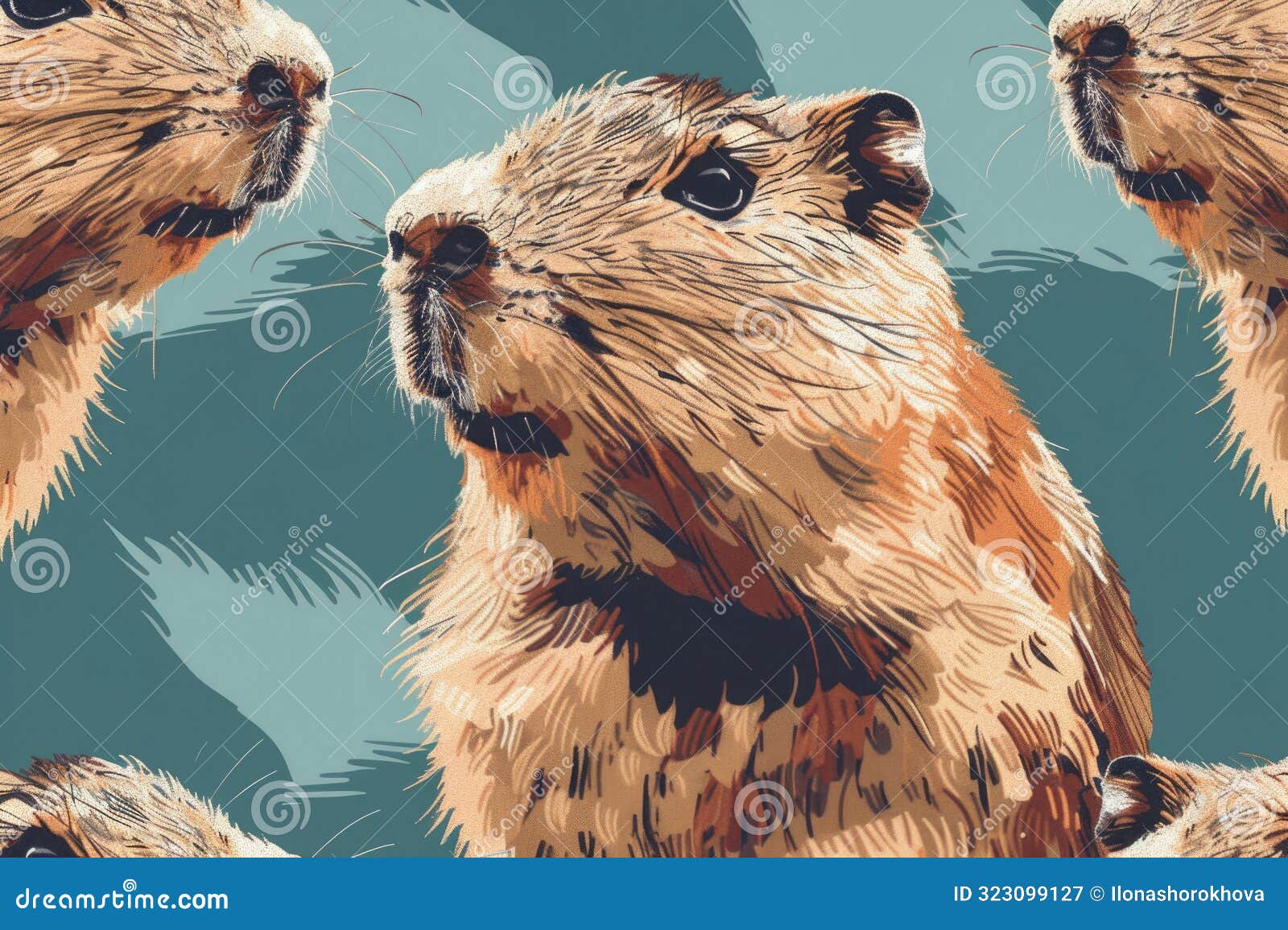 Pattern with Capybaras. Background for Textile Design, Cover, Wrapping ...