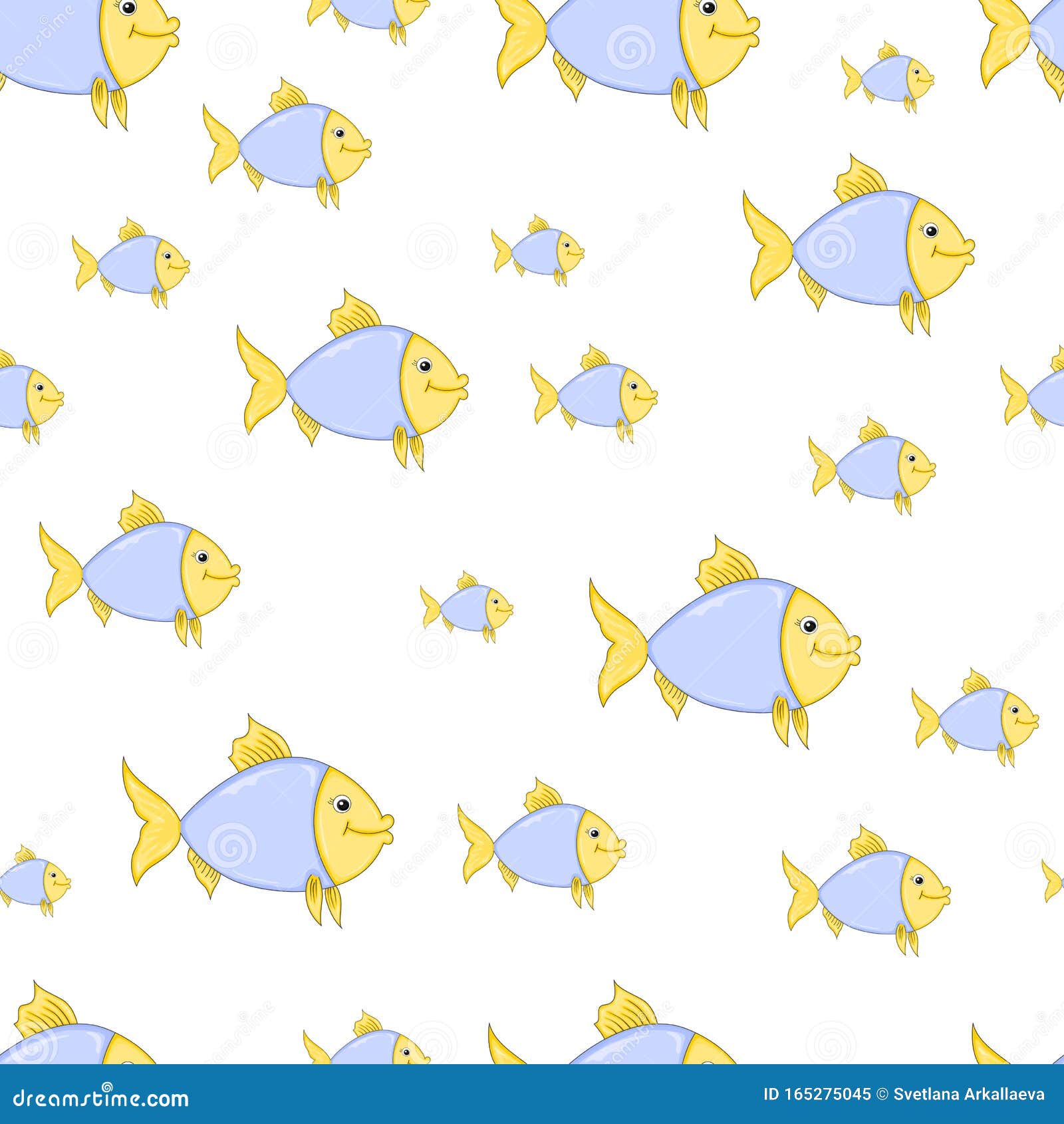 A Pattern of a Cartoon Fish. Wallpapers for Children Stock Illustration ...