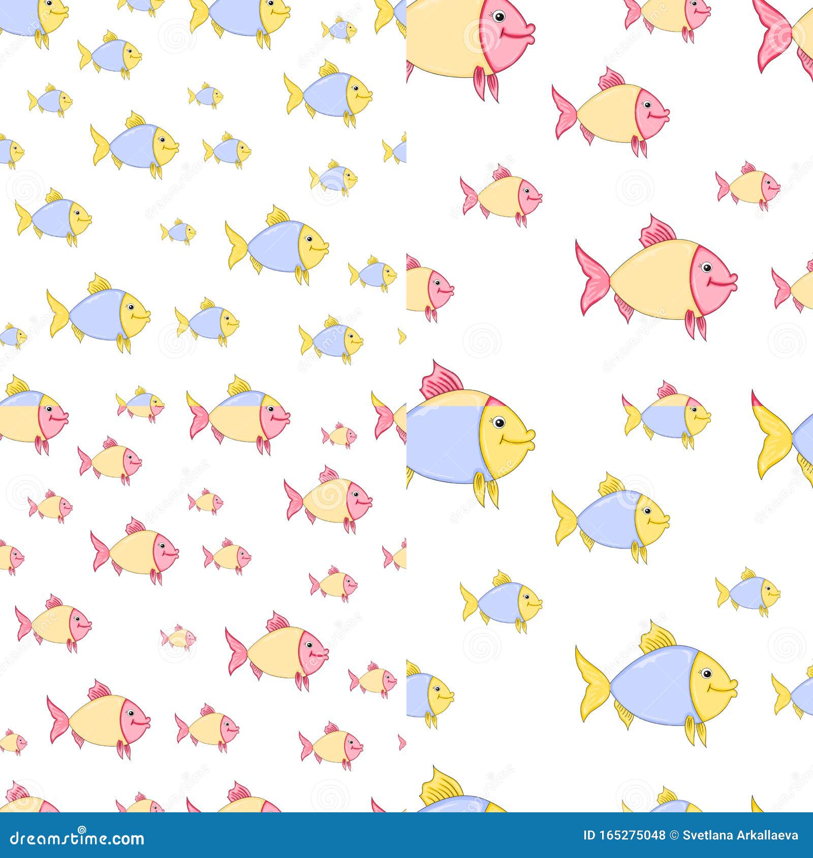 A Pattern of a Cartoon Fish. Wallpapers for Children Stock Illustration ...
