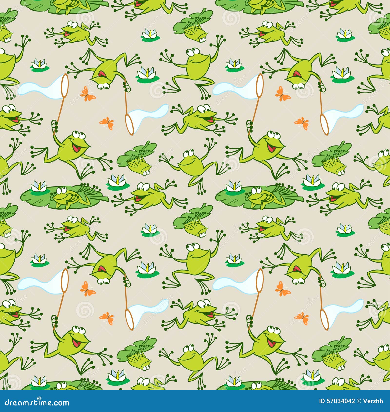 Pattern with cartoon frogs stock vector. Illustration of arts - 57034042