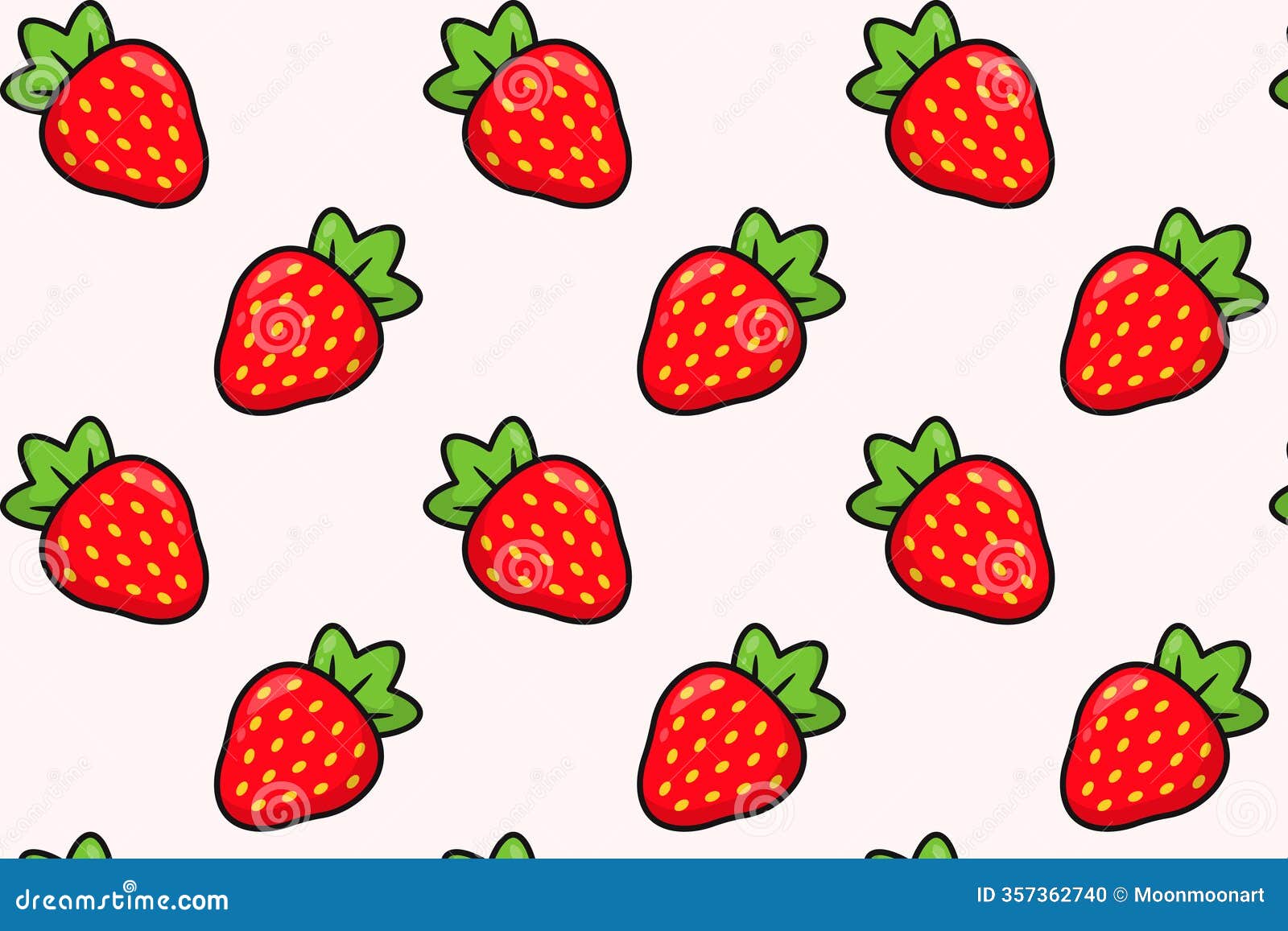 Pattern of Cartoon Strawberries. Stock Illustration - Illustration of ...