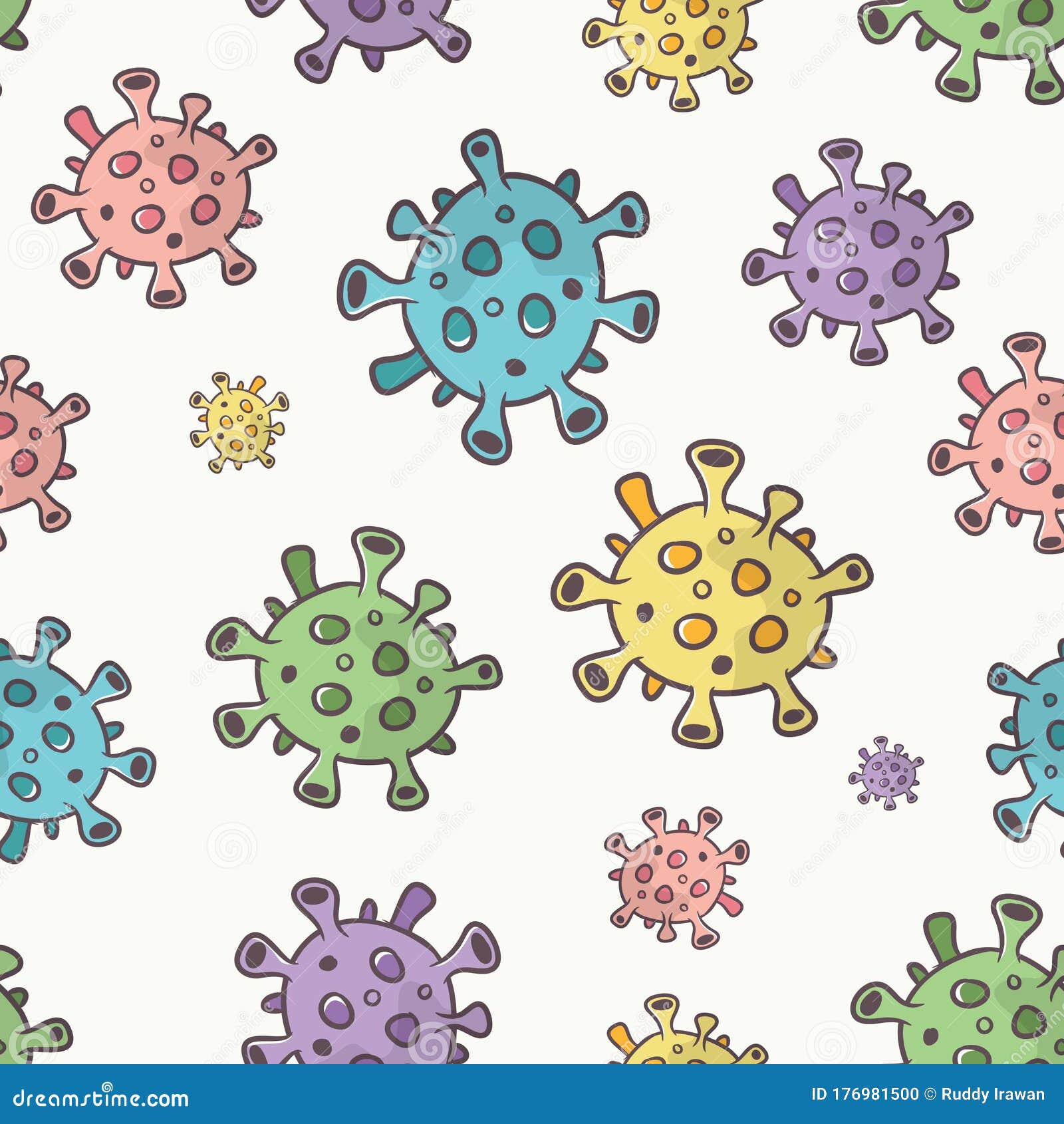 Pattern Cartoon Virus Illustration Stock Vector - Illustration of china ...