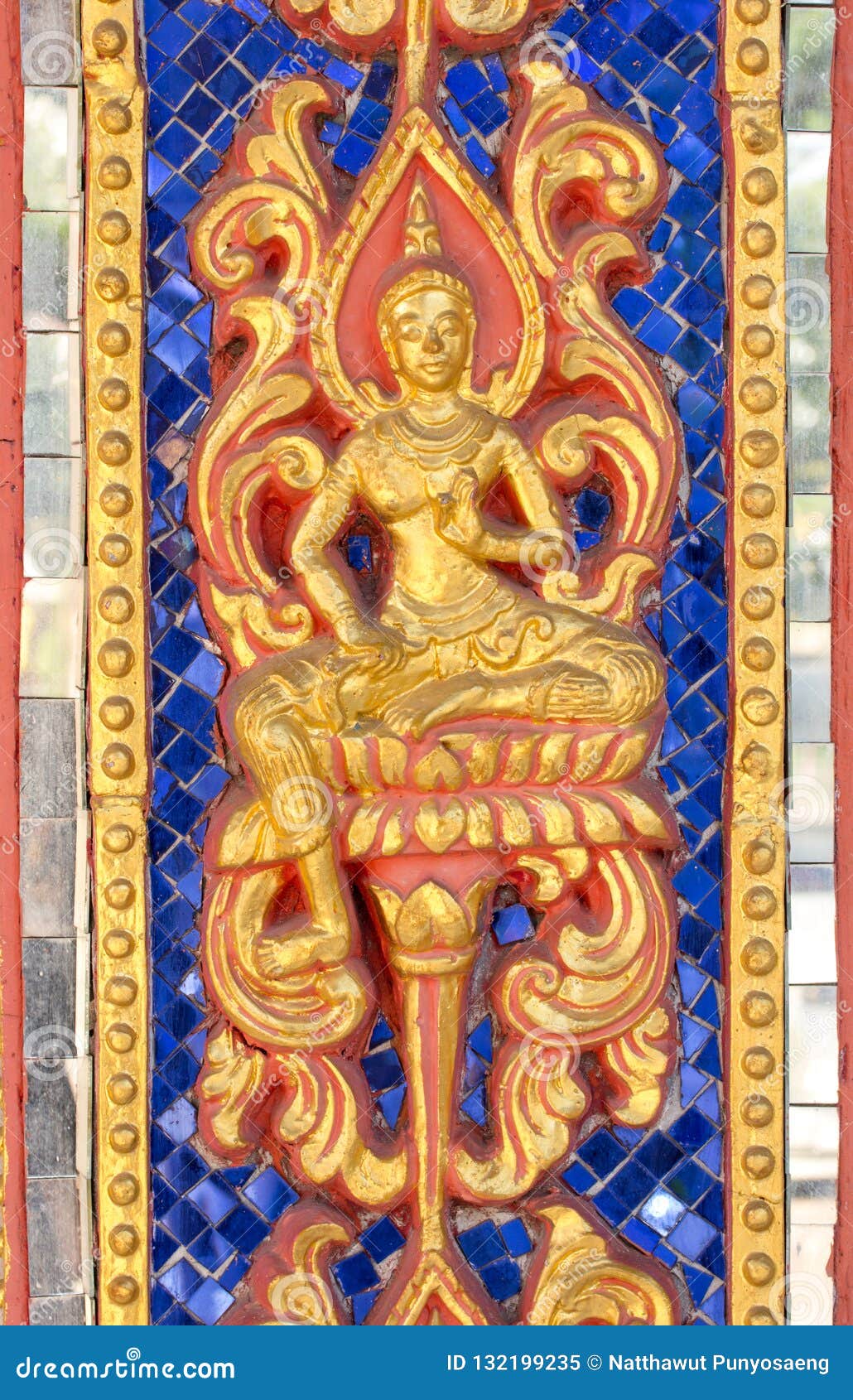 Pattern of Carved on Stucco Design of Native Wall Stock Image - Image ...