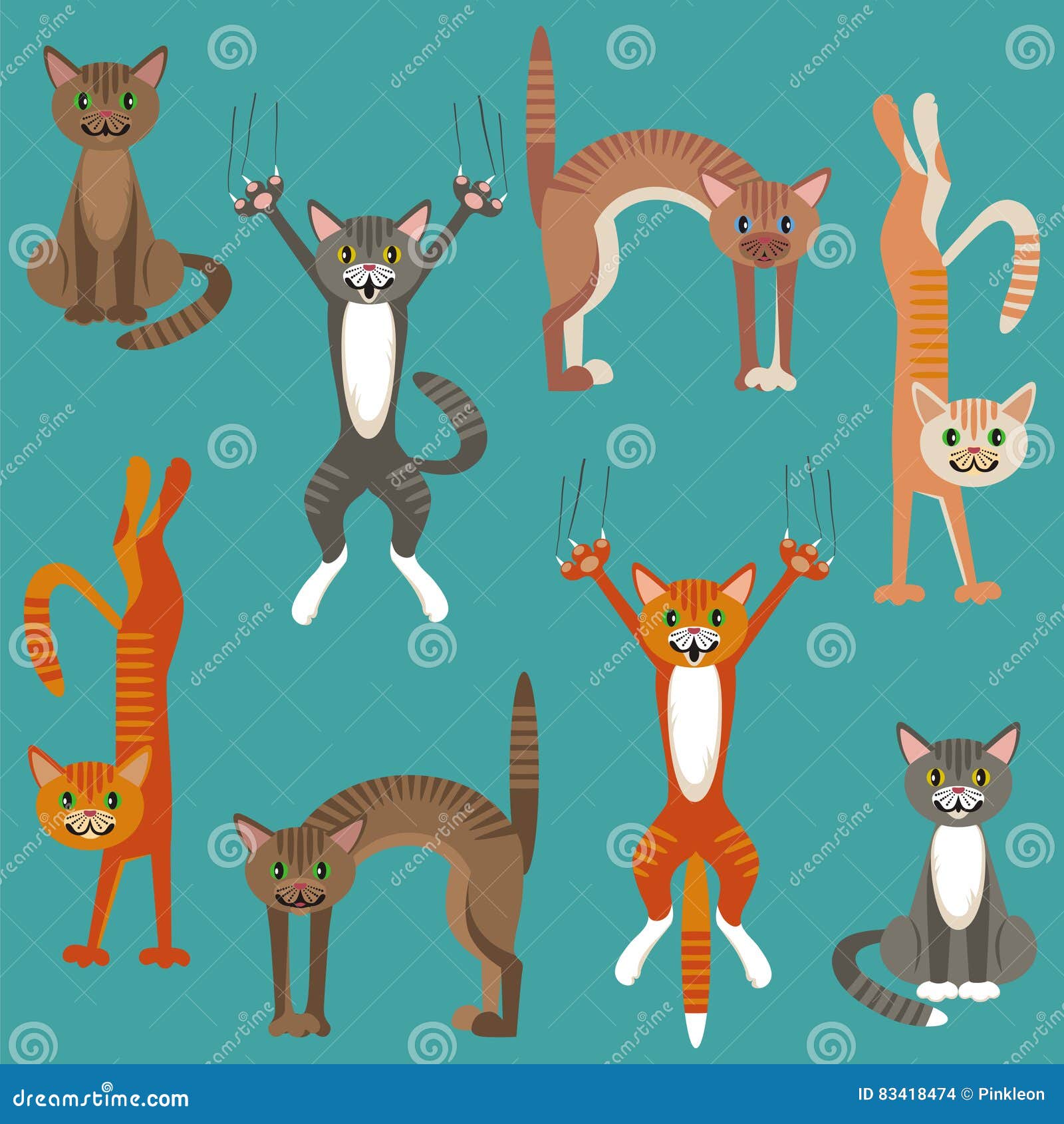 Pattern with cats playing stock illustration. Illustration of animals ...