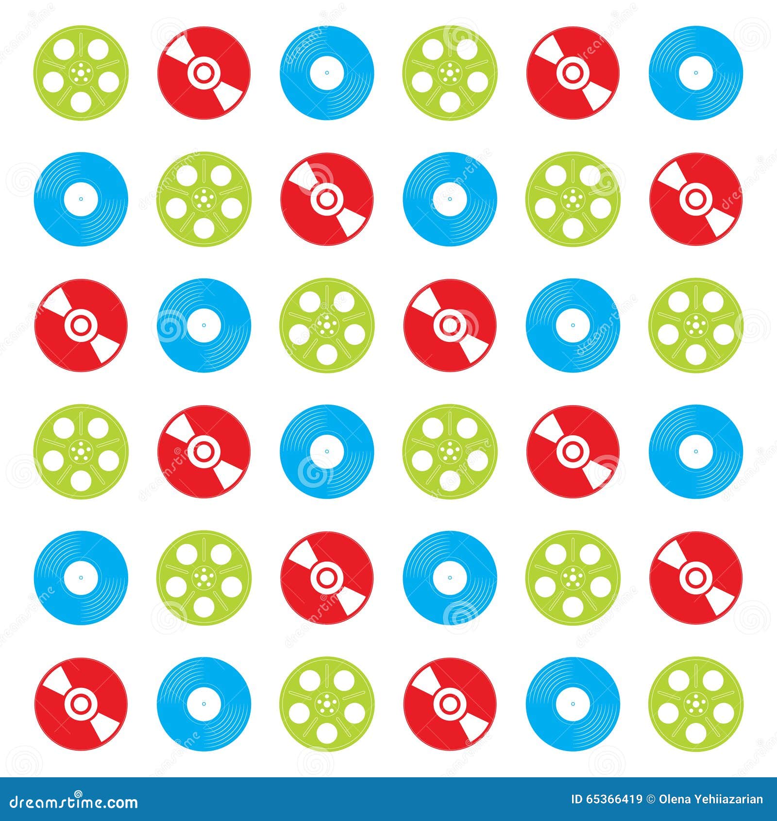 Pattern of CD and vinyl stock vector. Illustration of disc - 65366419