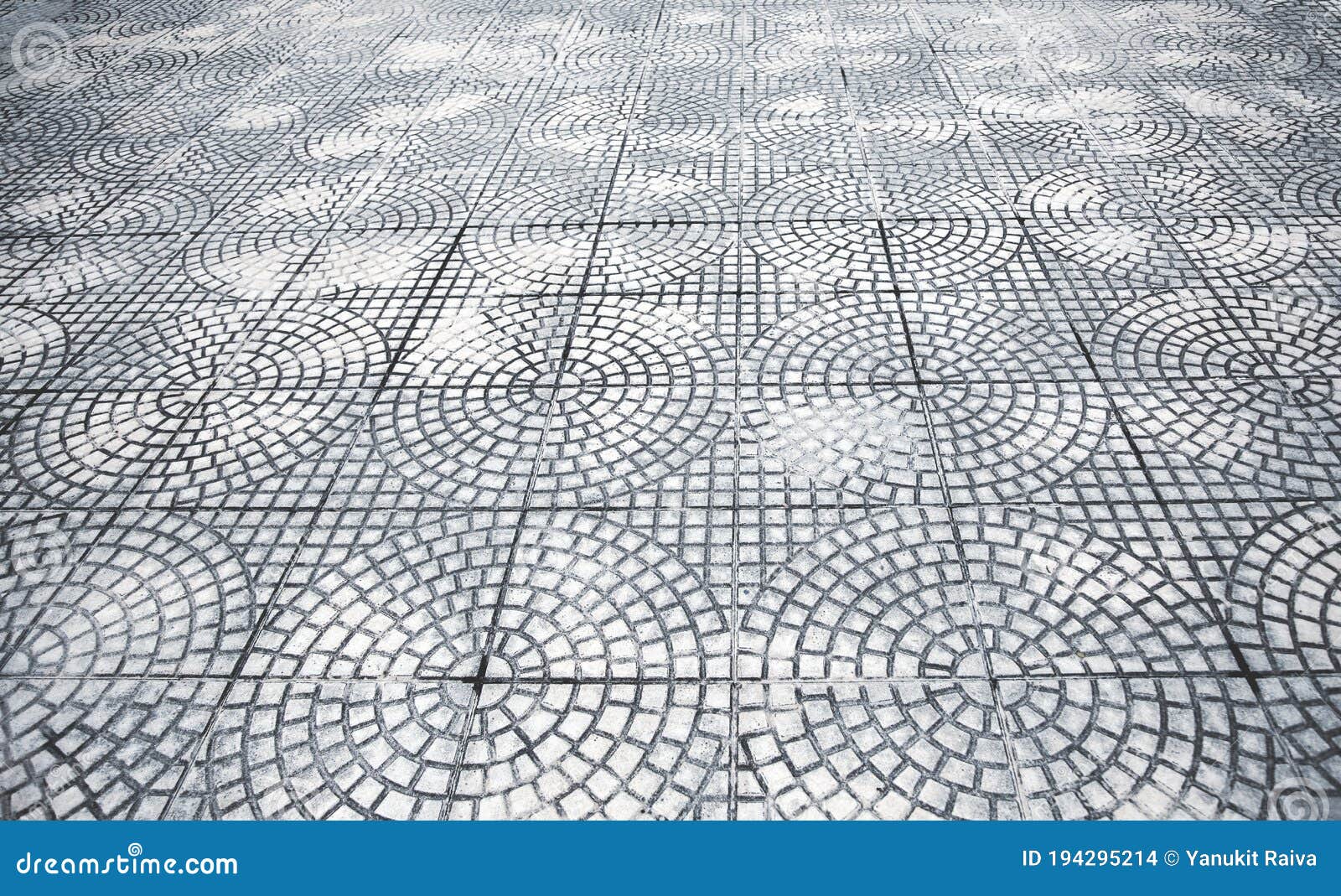 Pattern of Cement Circle Floor on Outdoor Street Stock Photo - Image of ...