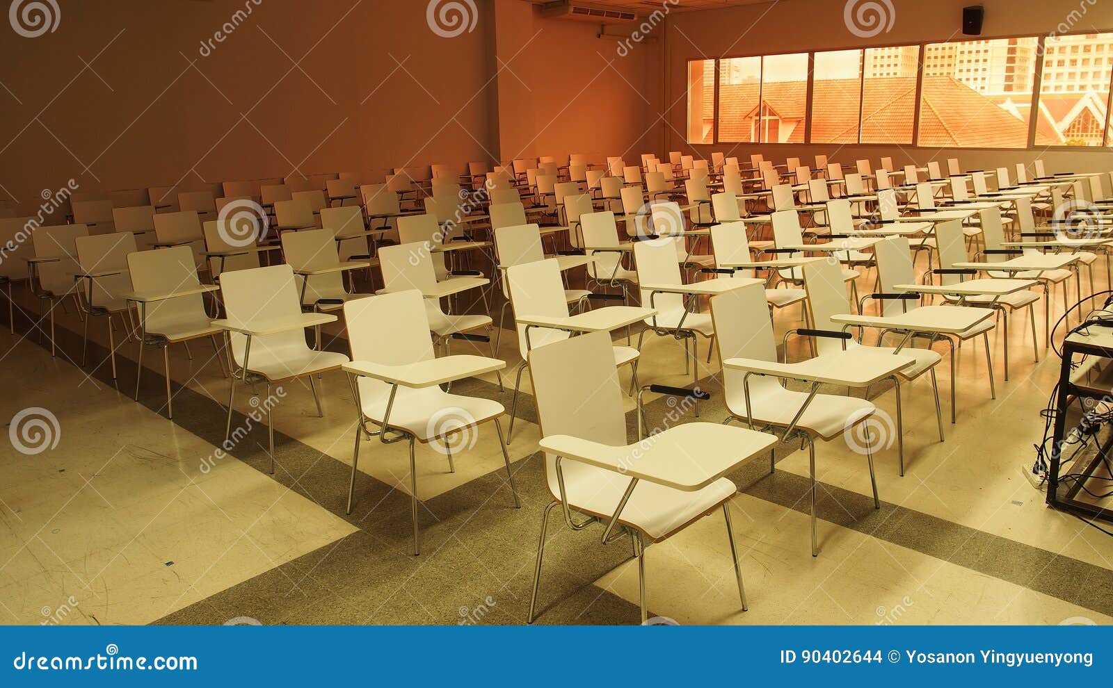 Pattern of the Chairs in the University`s Classroom, Front View. Stock ...
