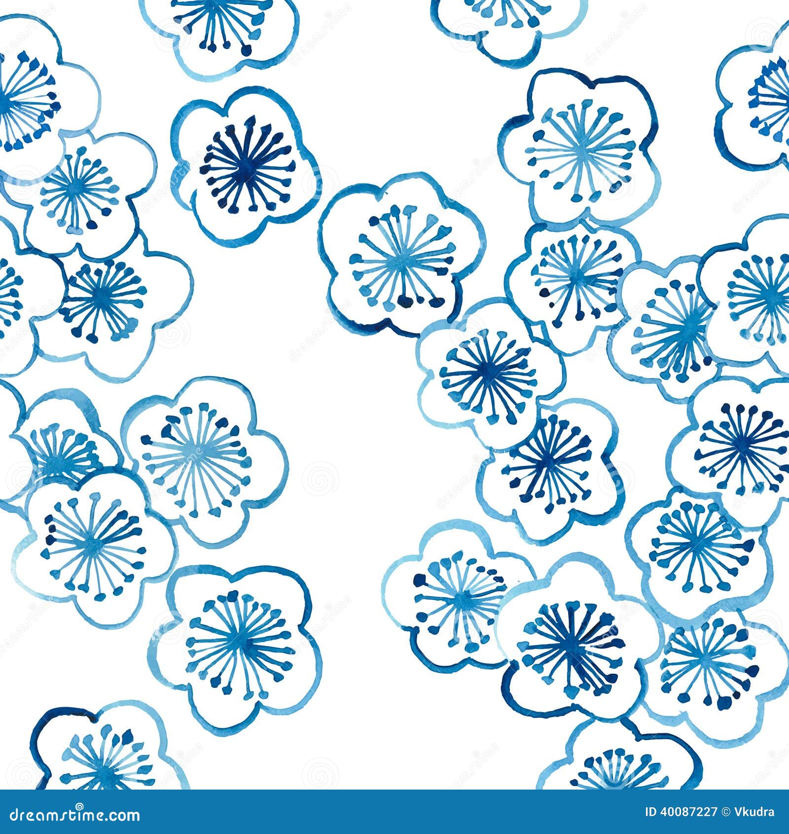 Pattern Cherry Blossom for Traditional Ceramics As Stock Vector ...