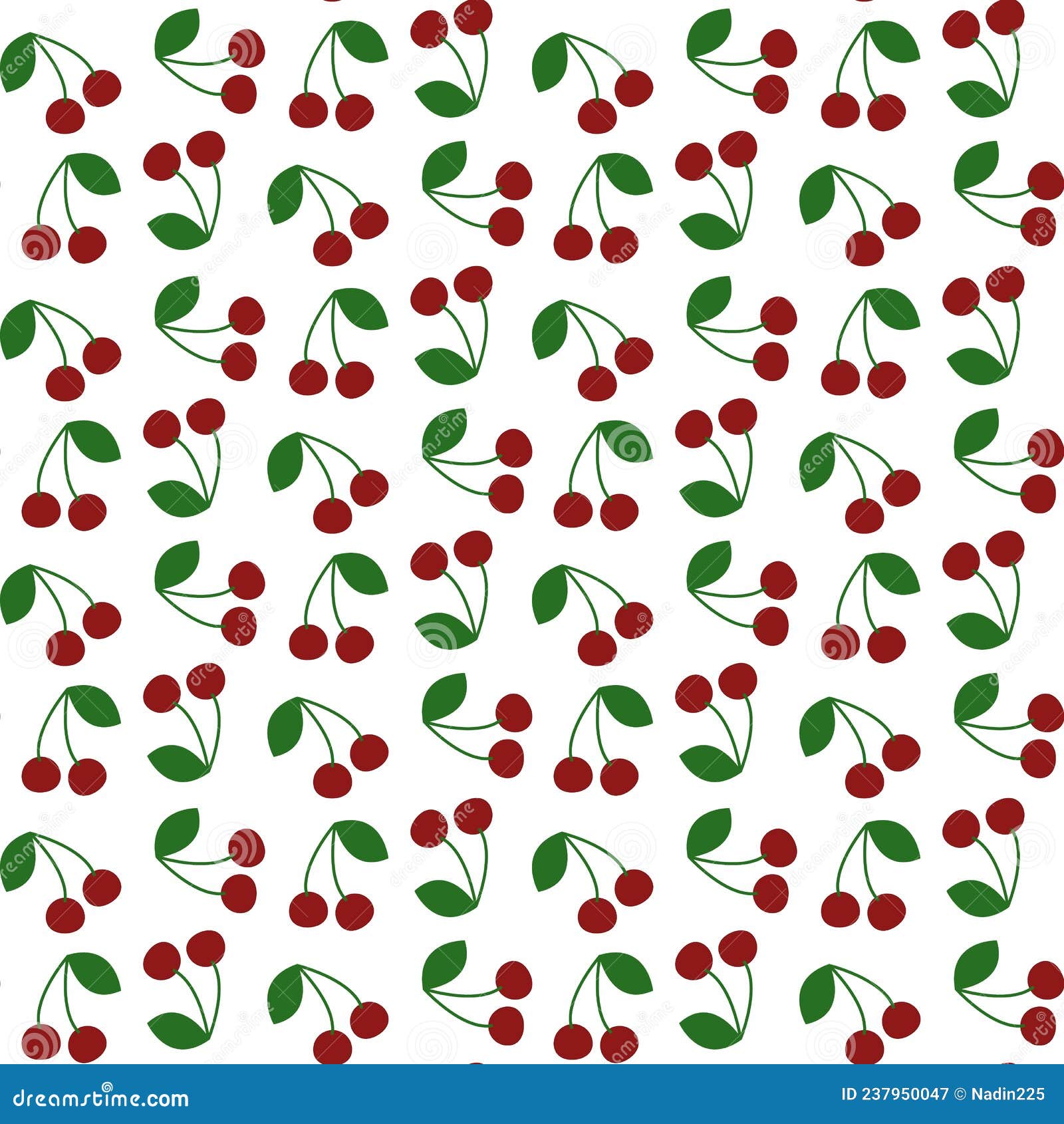 Pattern with Cherry on White Background. Cute Simple Seamless Design ...