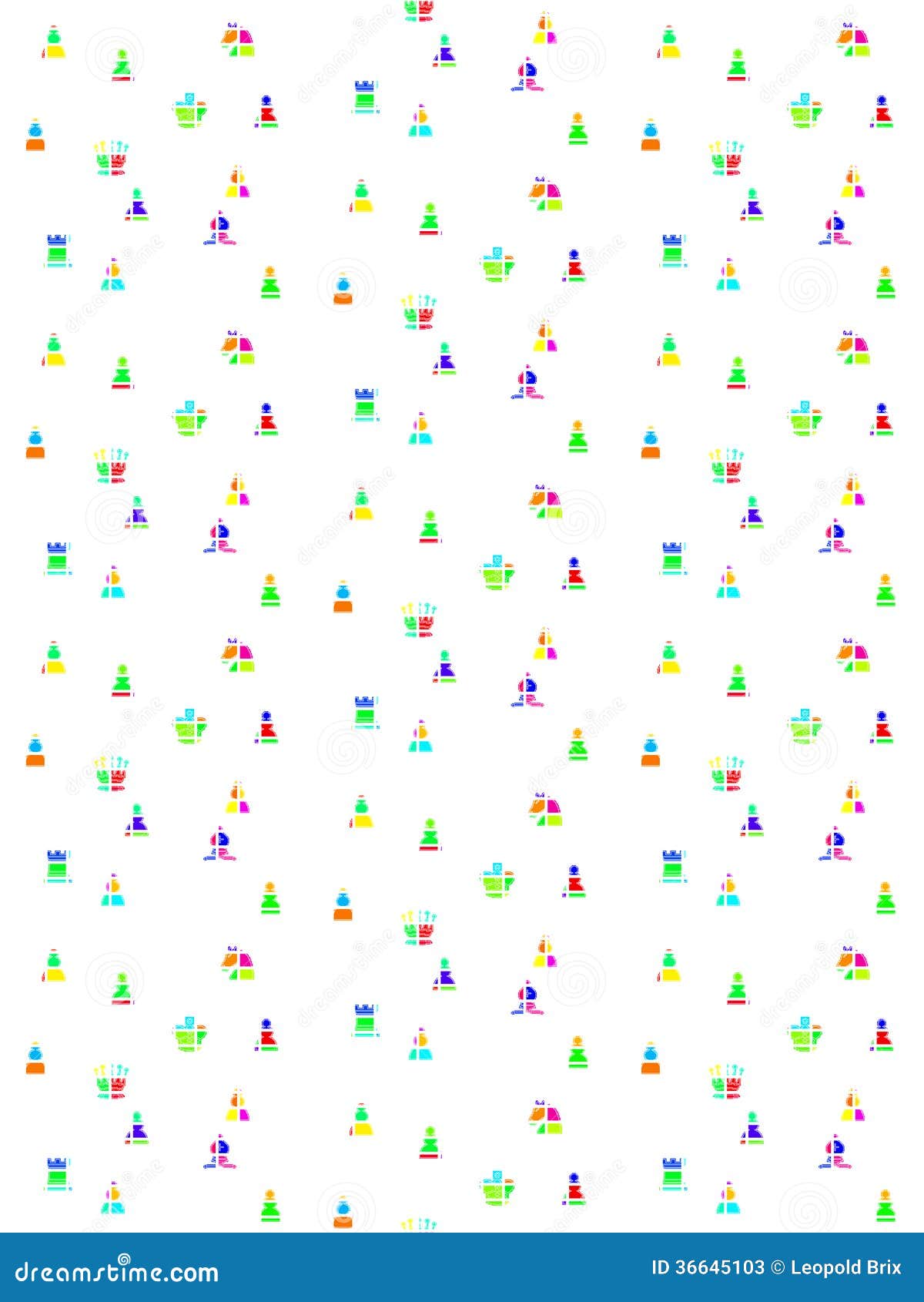 Pattern - Chess Pieces in Color Stock Illustration - Illustration of ...