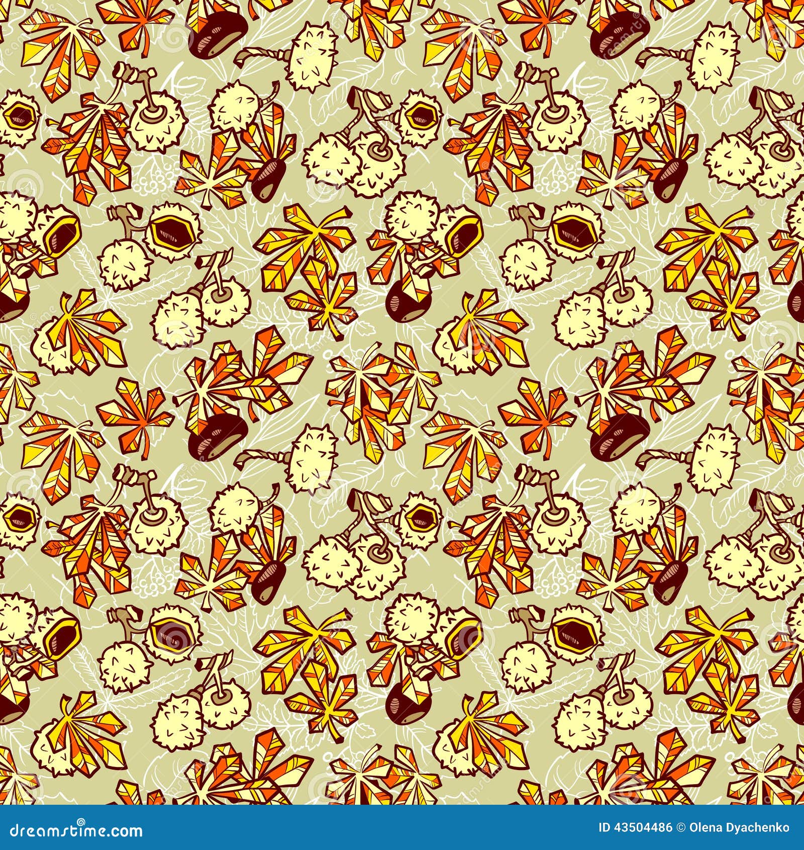 Pattern with chestnut stock vector. Illustration of chestnut - 43504486
