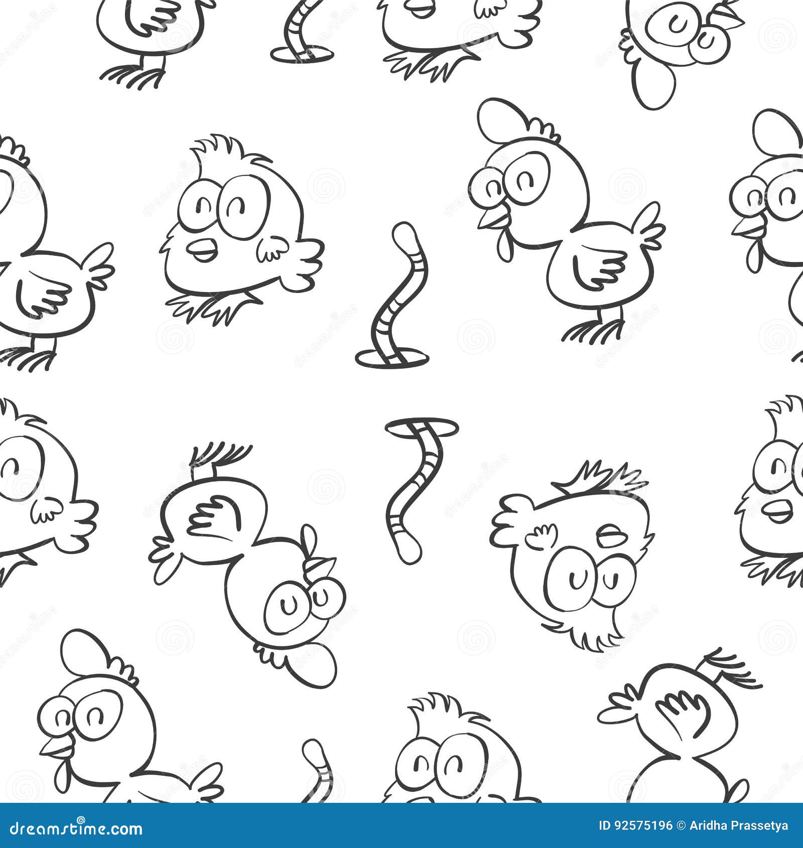 Pattern with Chick Hand Draw Stock Vector - Illustration of wallpaper ...