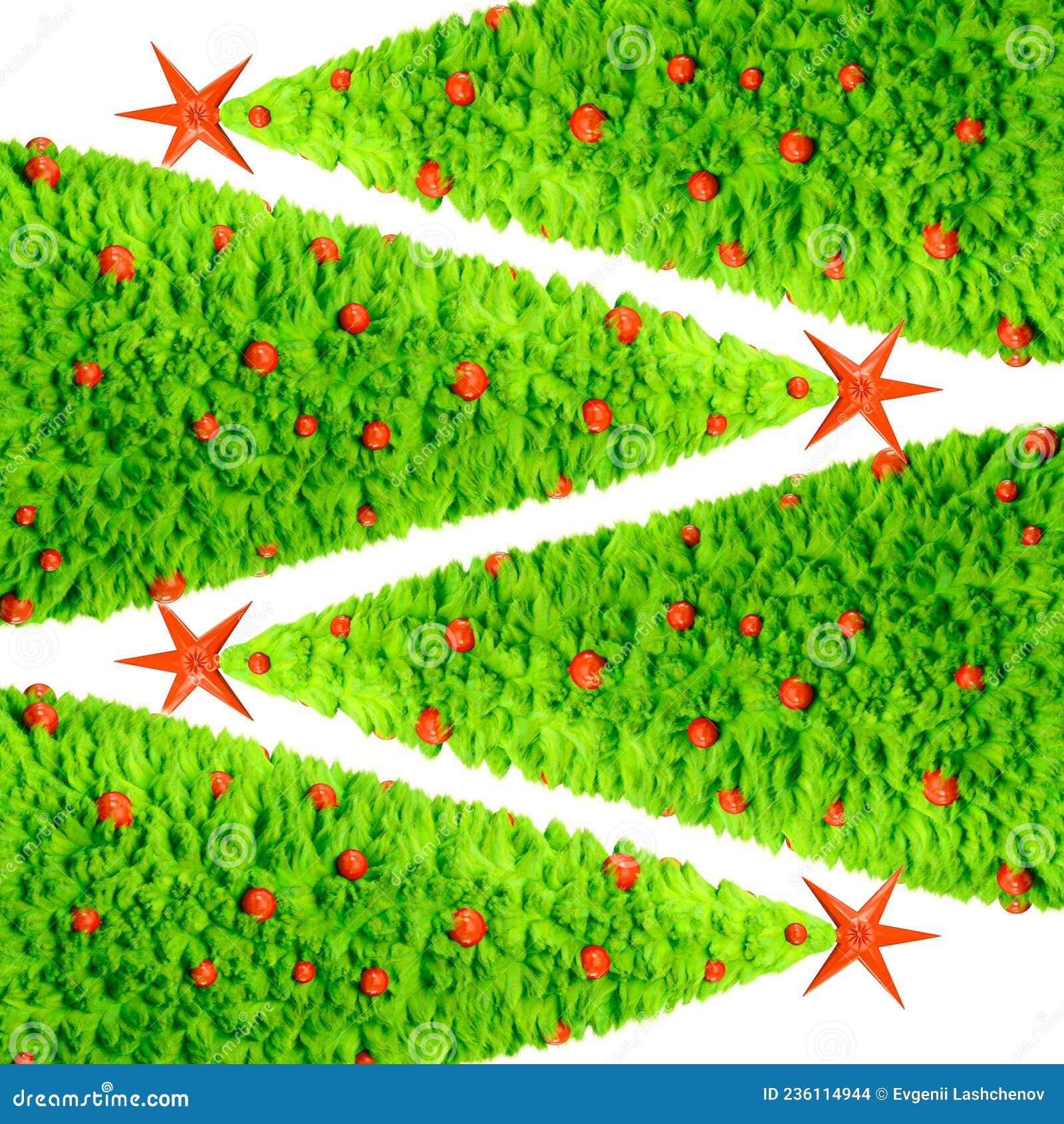 A Pattern of Christmas Trees Made of Fur in the Shape of a Zigzag ...