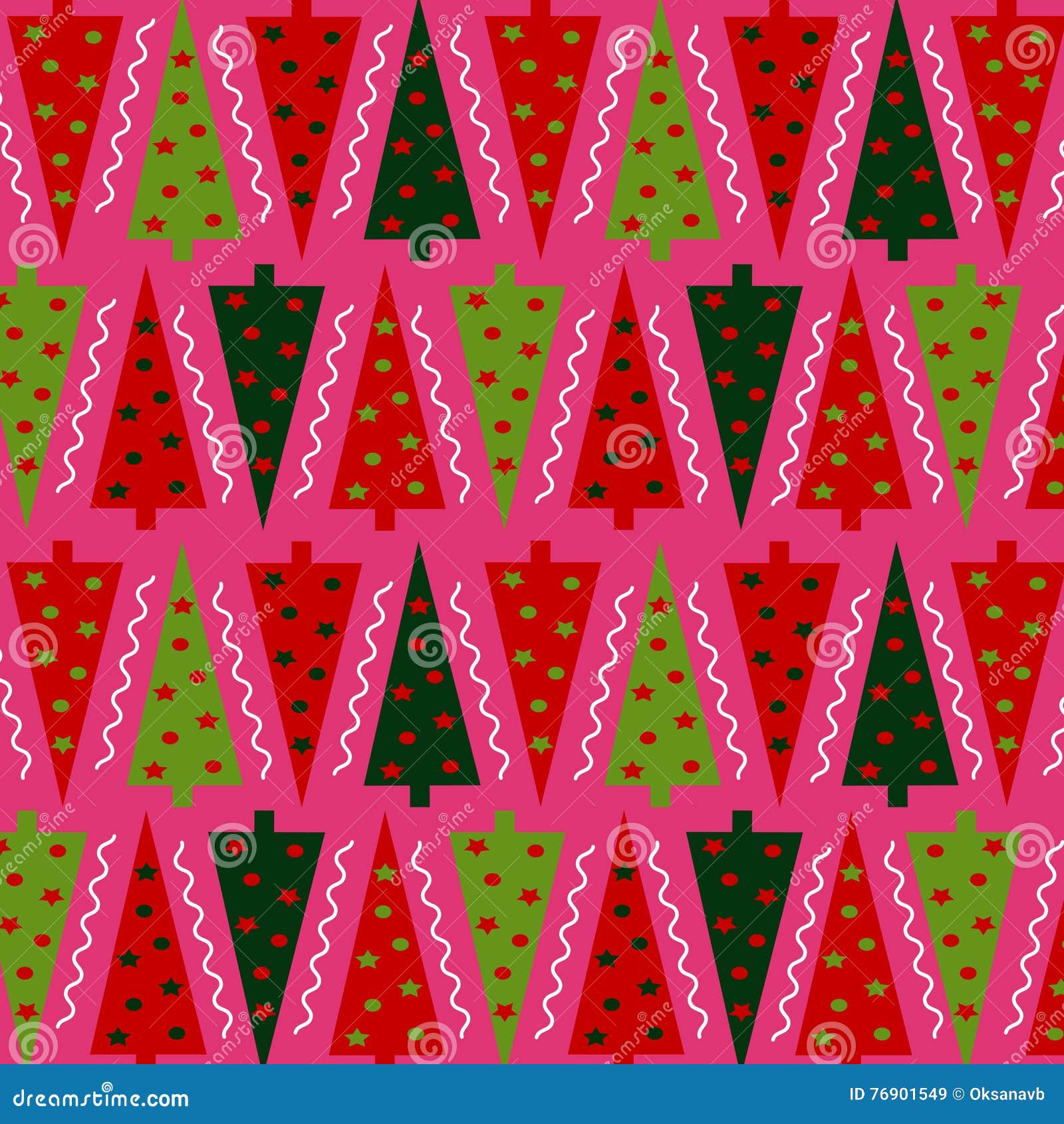 A Pattern of Christmas Trees on a Pink Background. Pattern for Wrapping ...