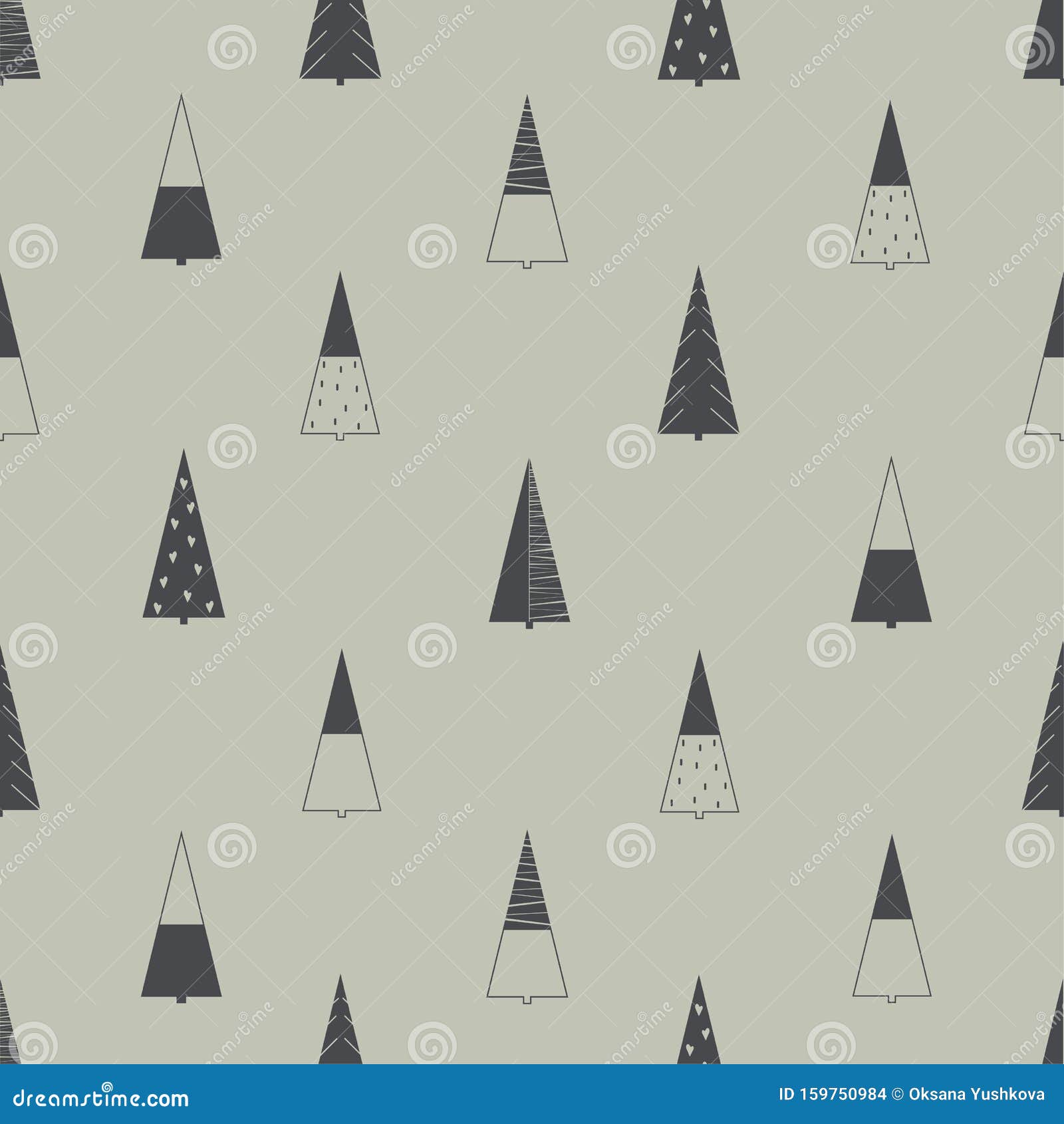 Scandinavian Style Christmas Tree Pattern Stock Illustration ...