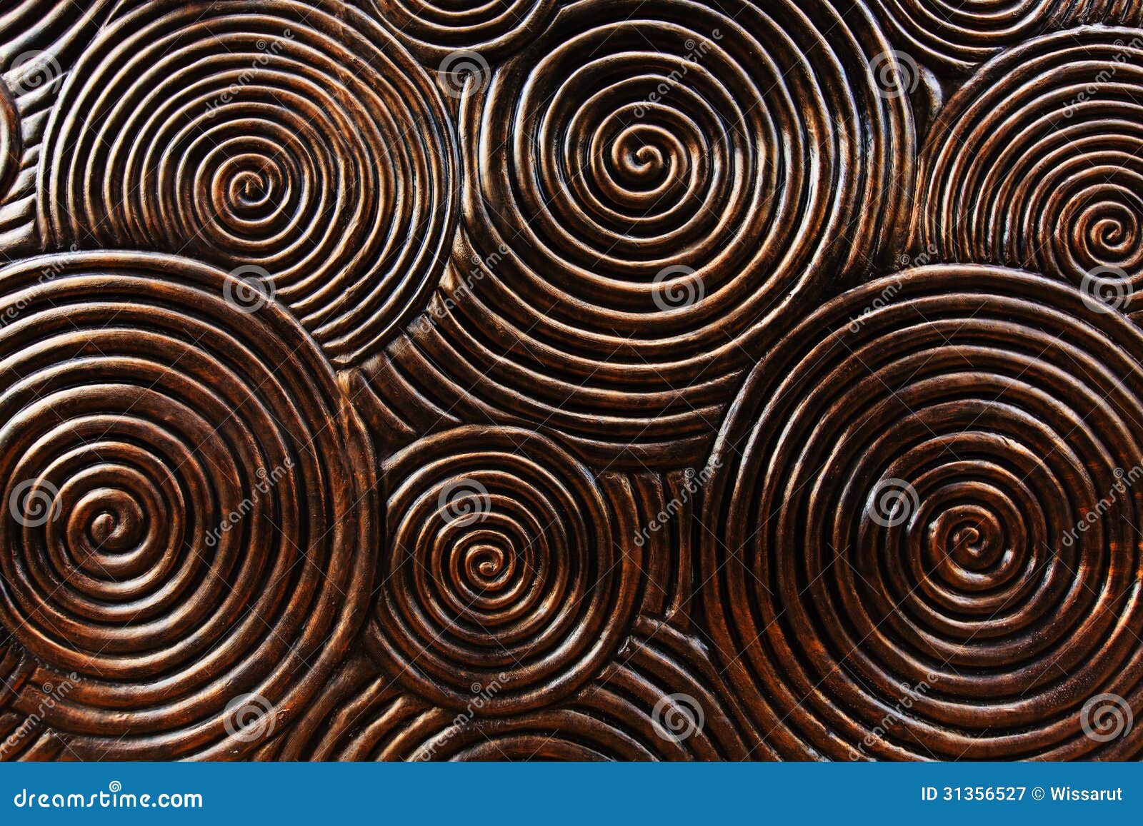 Pattern of Circle Carved on Wood Stock Image - Image of dark ...