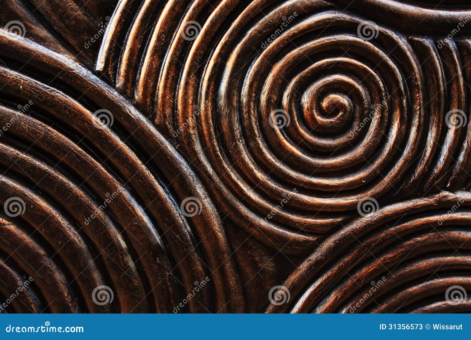 Pattern Of Circle Carved On Wood Stock Image - Image of natural, asian ...