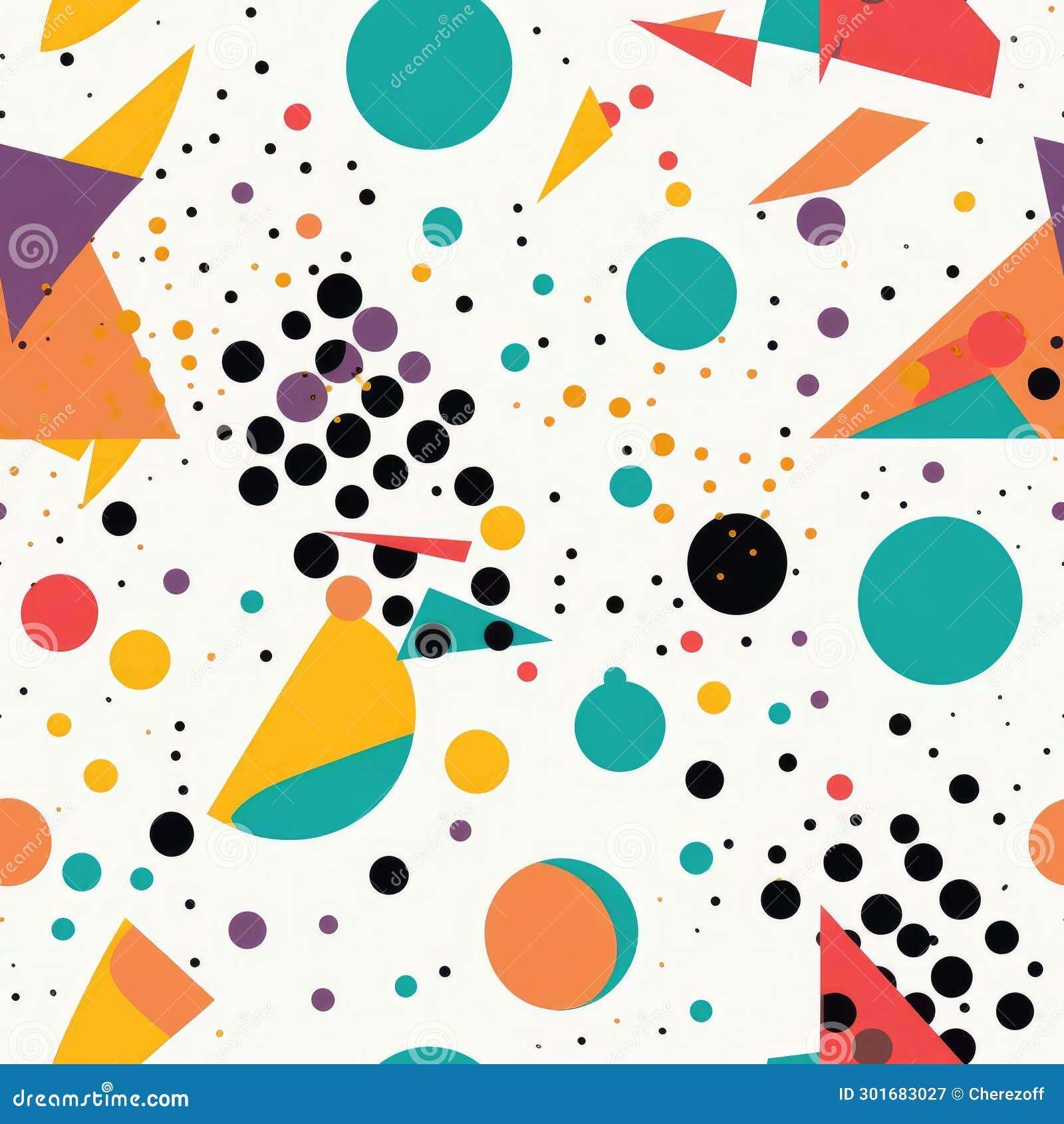 Pattern of Circles, Dots and Colored Spots Stock Illustration ...