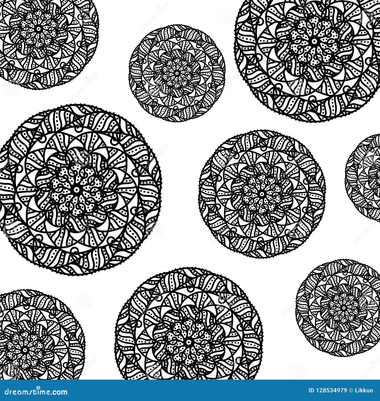 A Pattern of Circular Black Stock Vector - Illustration of graphic ...