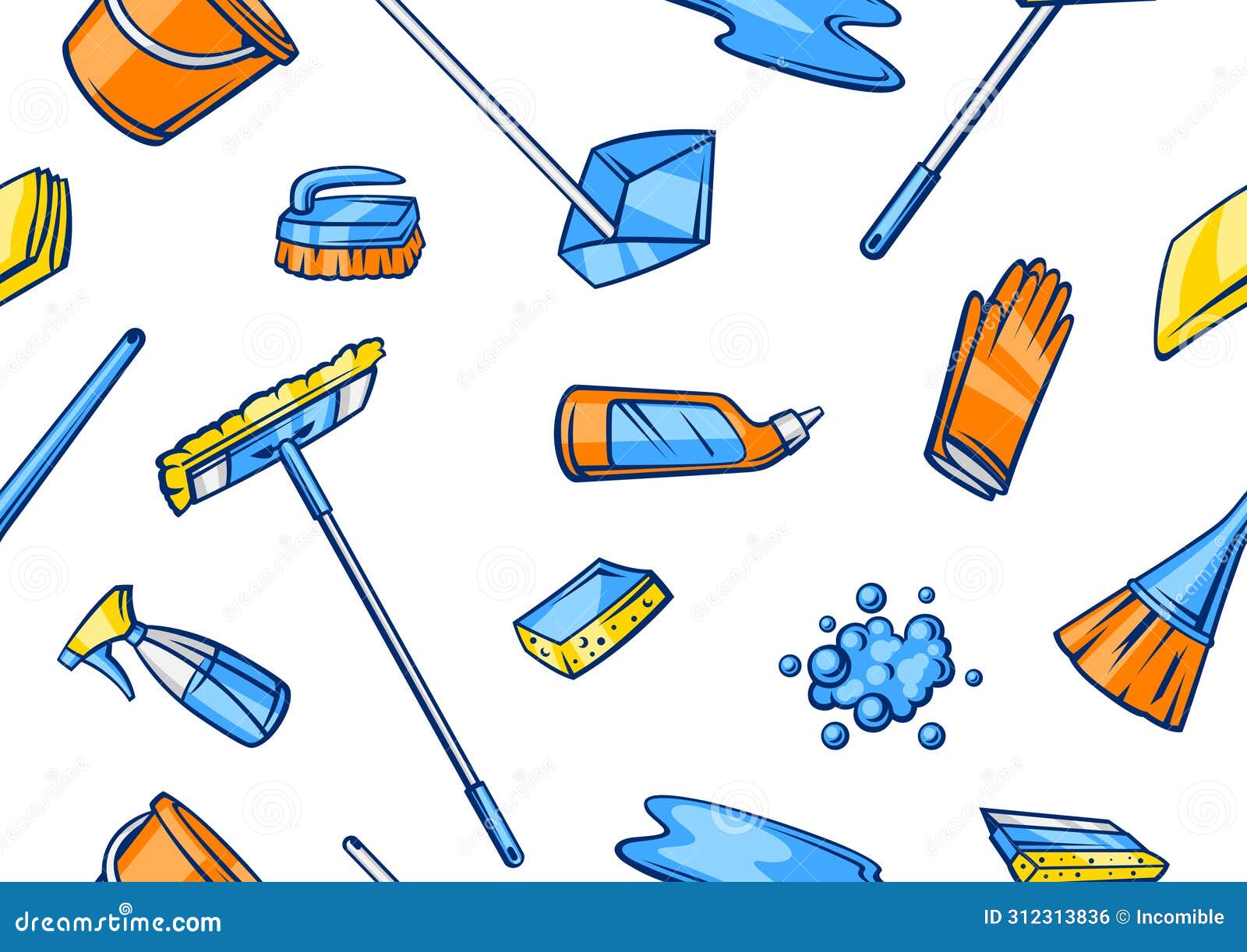 Pattern with Cleaning Items. Housekeeping Background for Service and ...