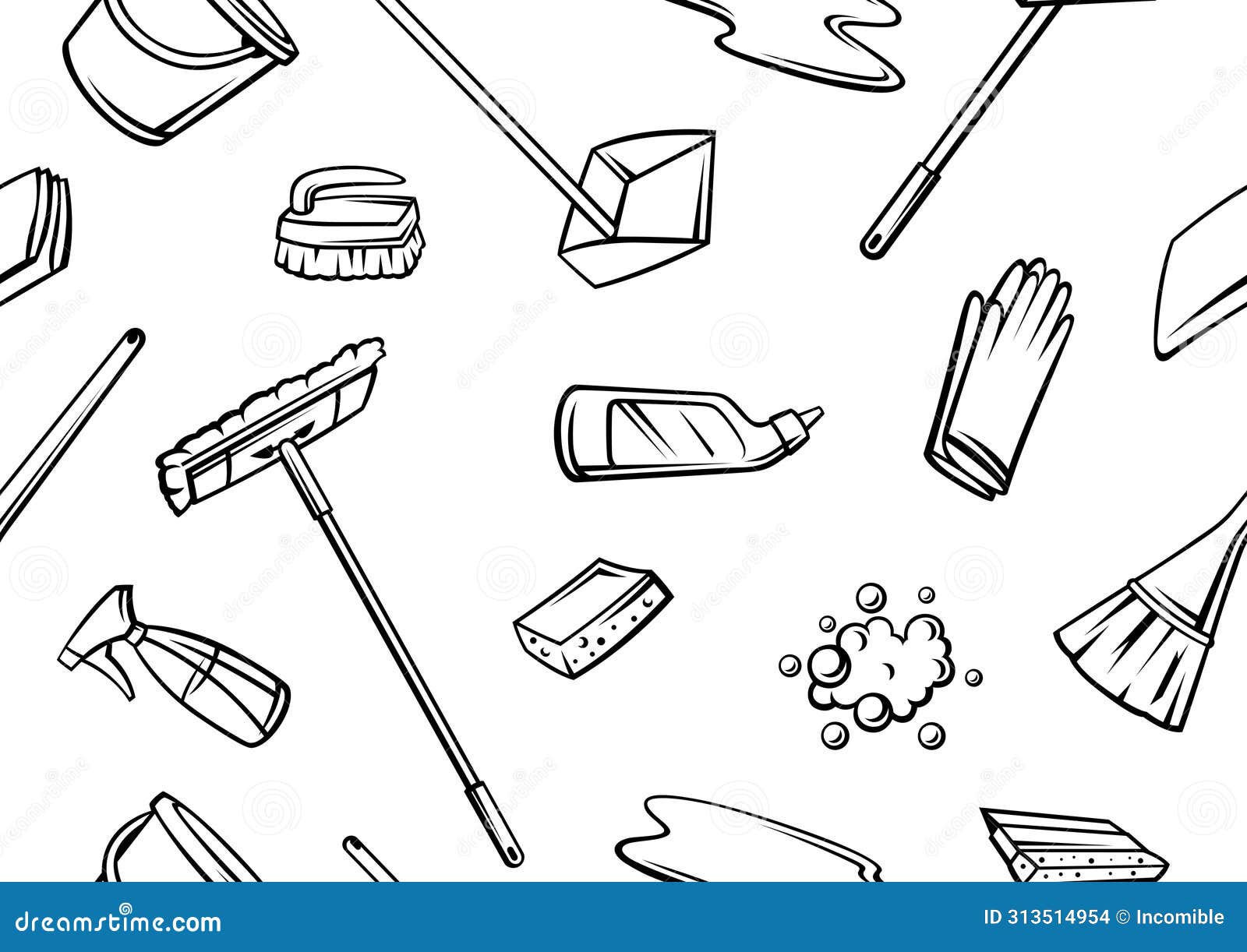 Pattern with Cleaning Items. Housekeeping Background for Service and ...