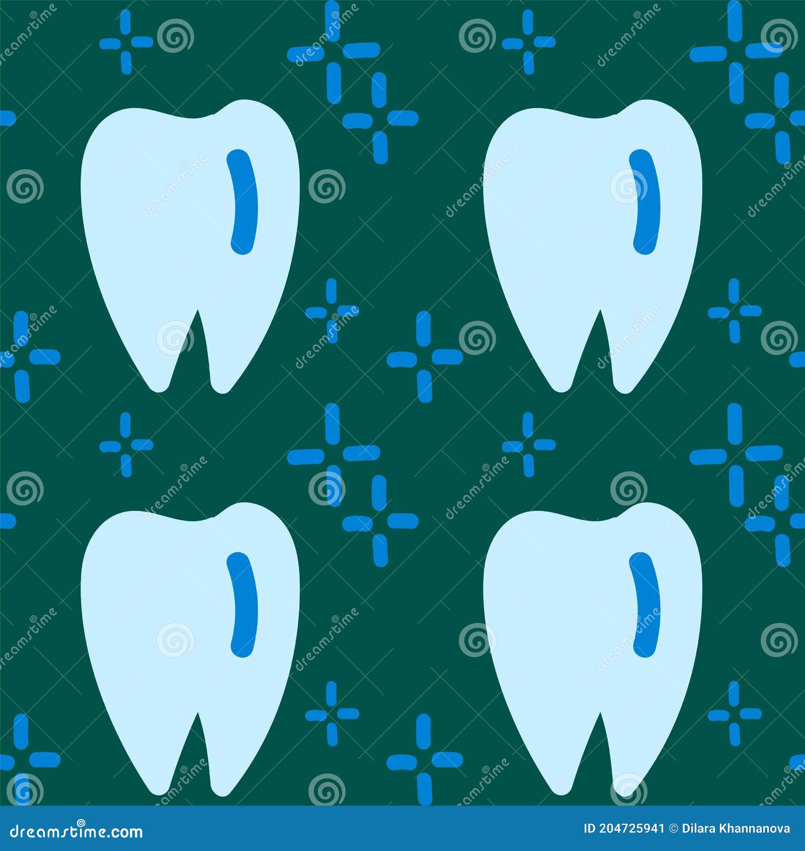 Pattern For Cleaning Teeth And Oral Cavity. Cartoon Background Of ...