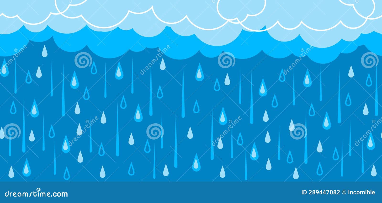 Pattern with Clouds and Rain. Stylized Background with Rain Stock ...