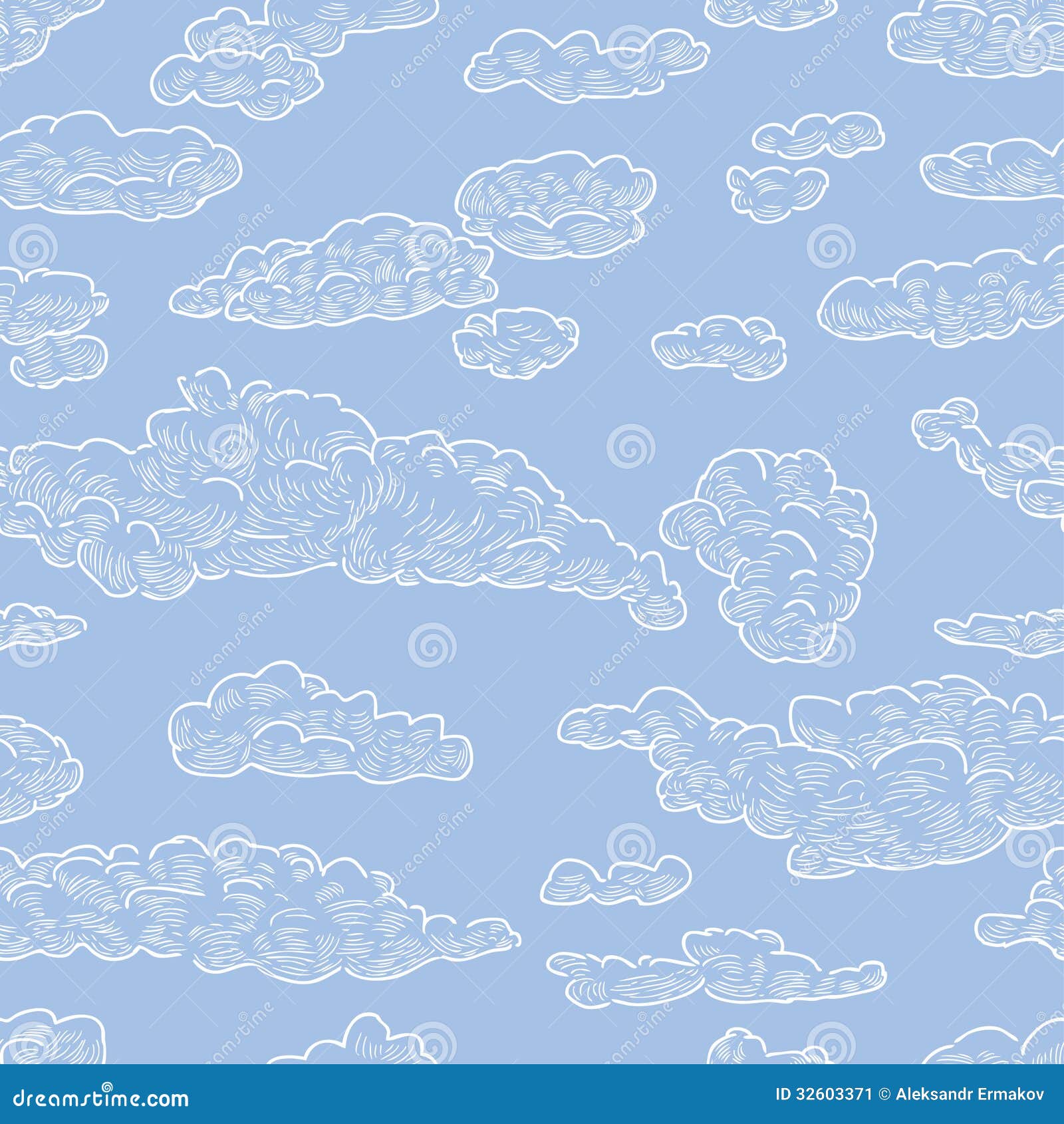 Pattern of clouds stock vector. Illustration of cloud - 32603371