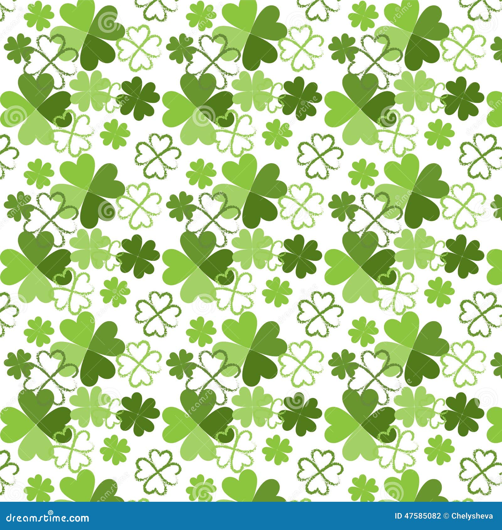 Pattern with clover stock vector. Illustration of leaf - 47585082