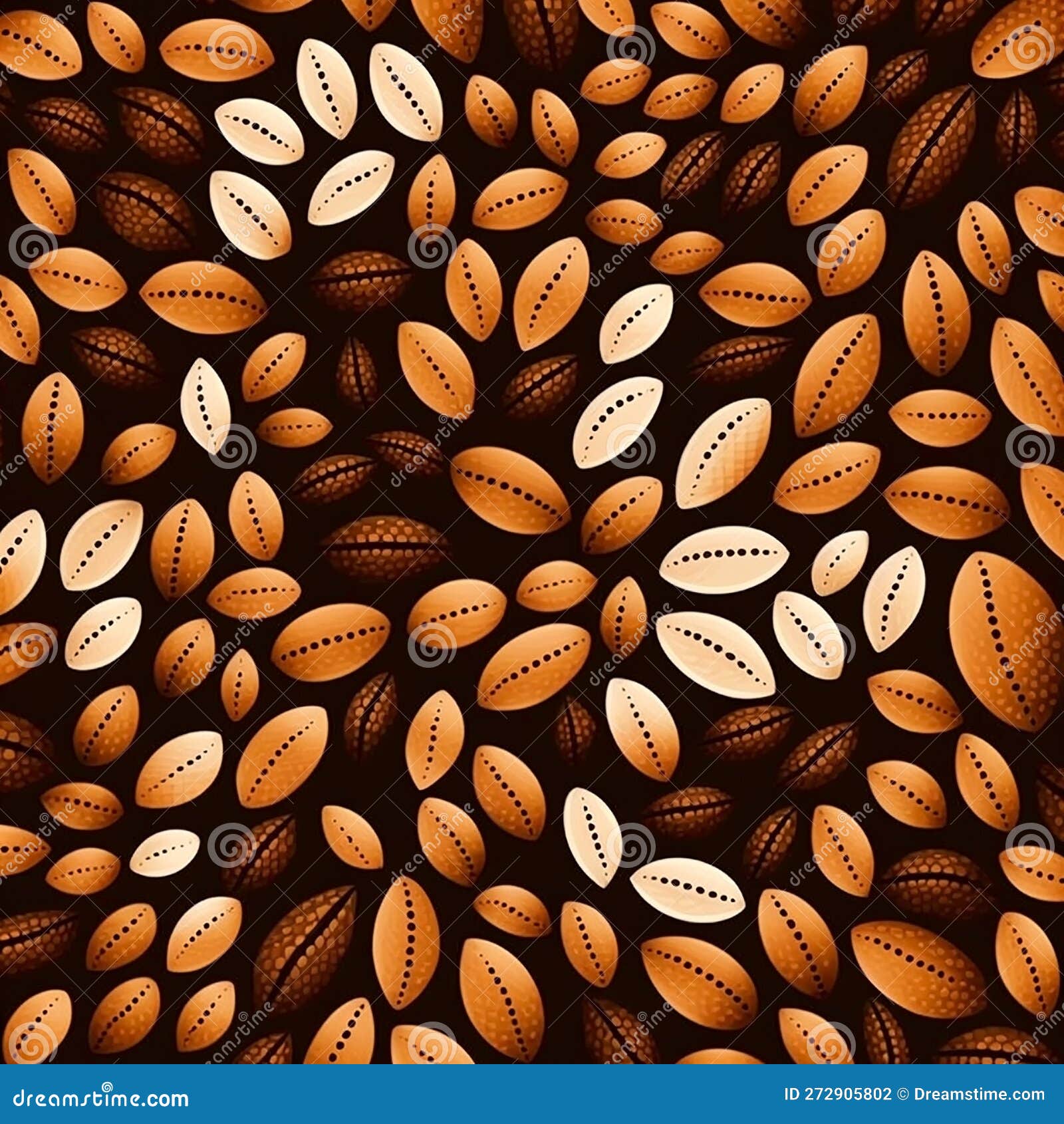 Pattern coffee seeds stock illustration. Illustration of grain - 272905802